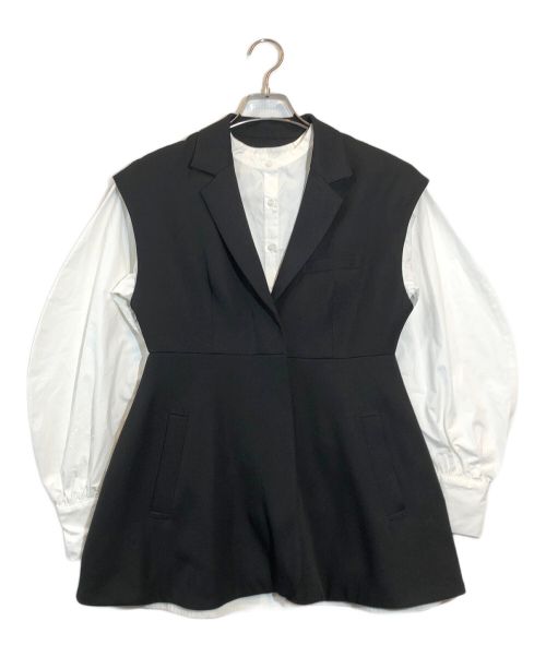 【中古・古着通販】Ameri (アメリ) PEPLUM JACKET WITH PUFF BLOUSEジレ ブラック サイズ:S｜ブランド・古着通販 トレファク公式【TREFAC FASHION】