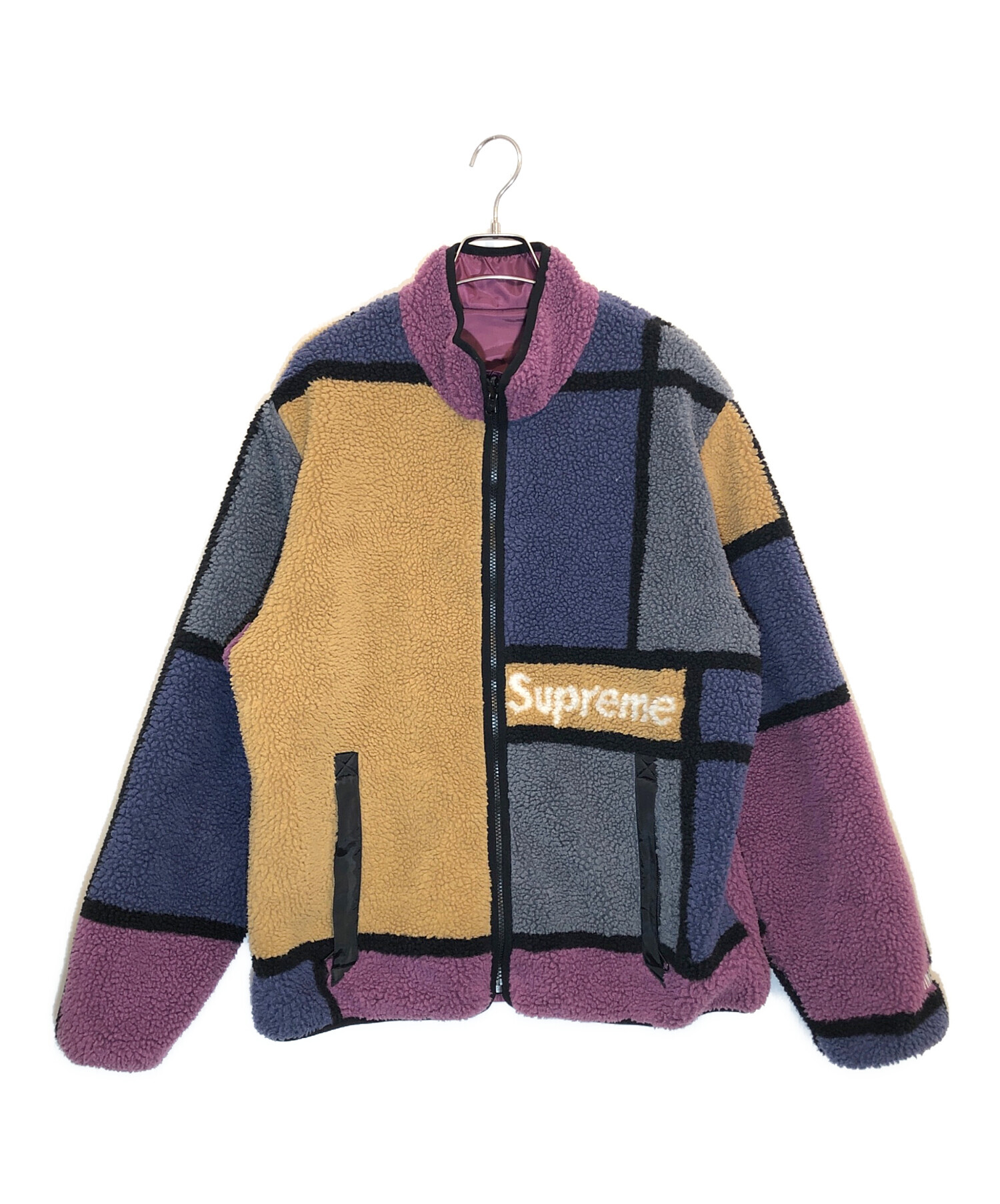 【中古・古着通販】SUPREME (シュプリーム) Reversible Colorblocked Fleece Jacket パープル ...