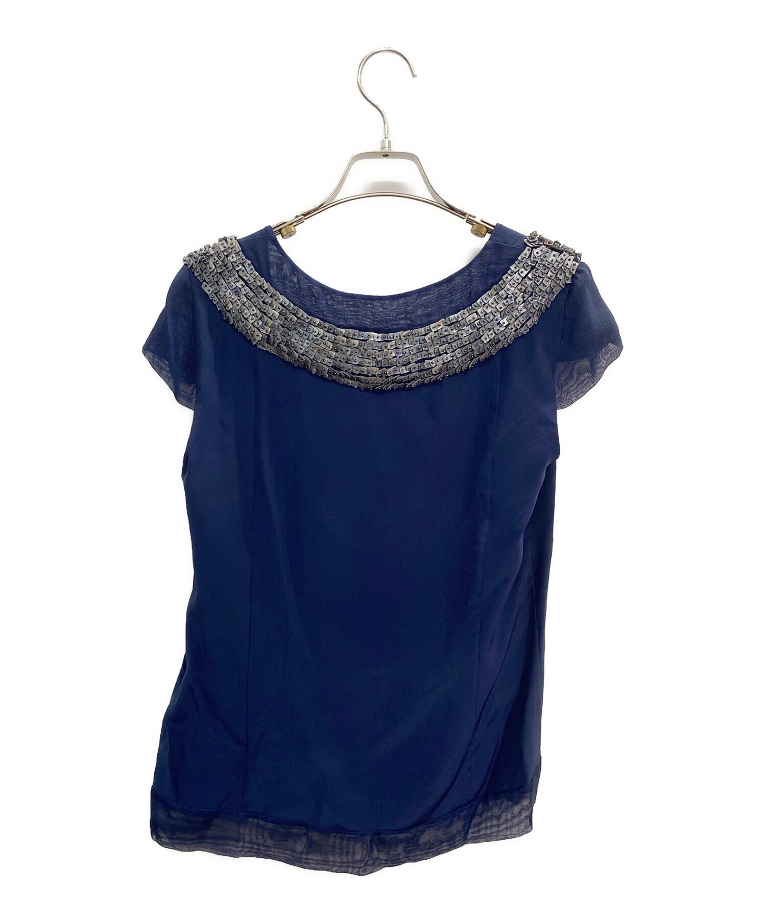 中古・古着通販】LOEWE (ロエベ) ブラウス ネイビー サイズ:M 未使用品