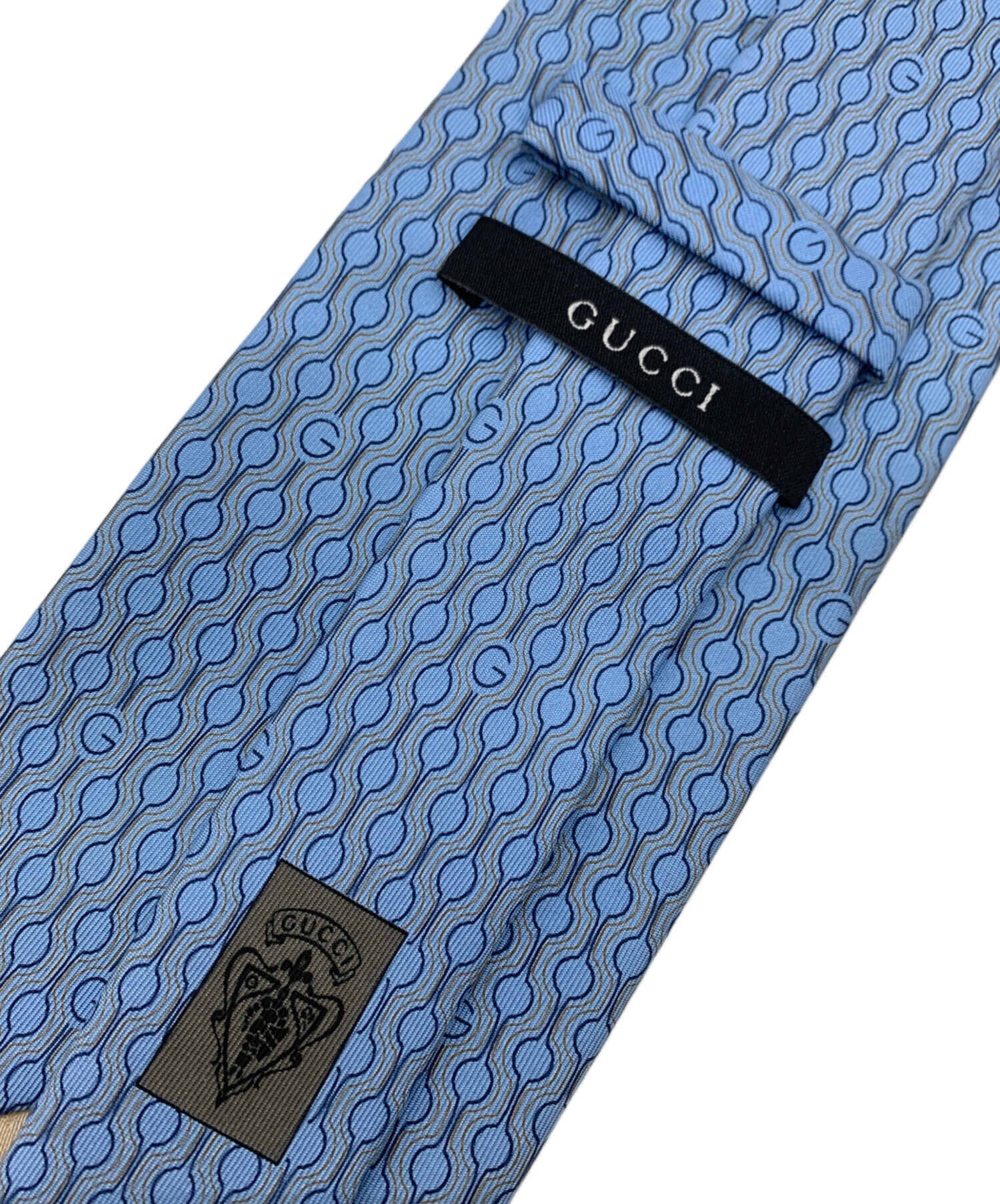 中古・古着通販】GUCCI (グッチ) シルクネクタイ スカイブルー サイズ