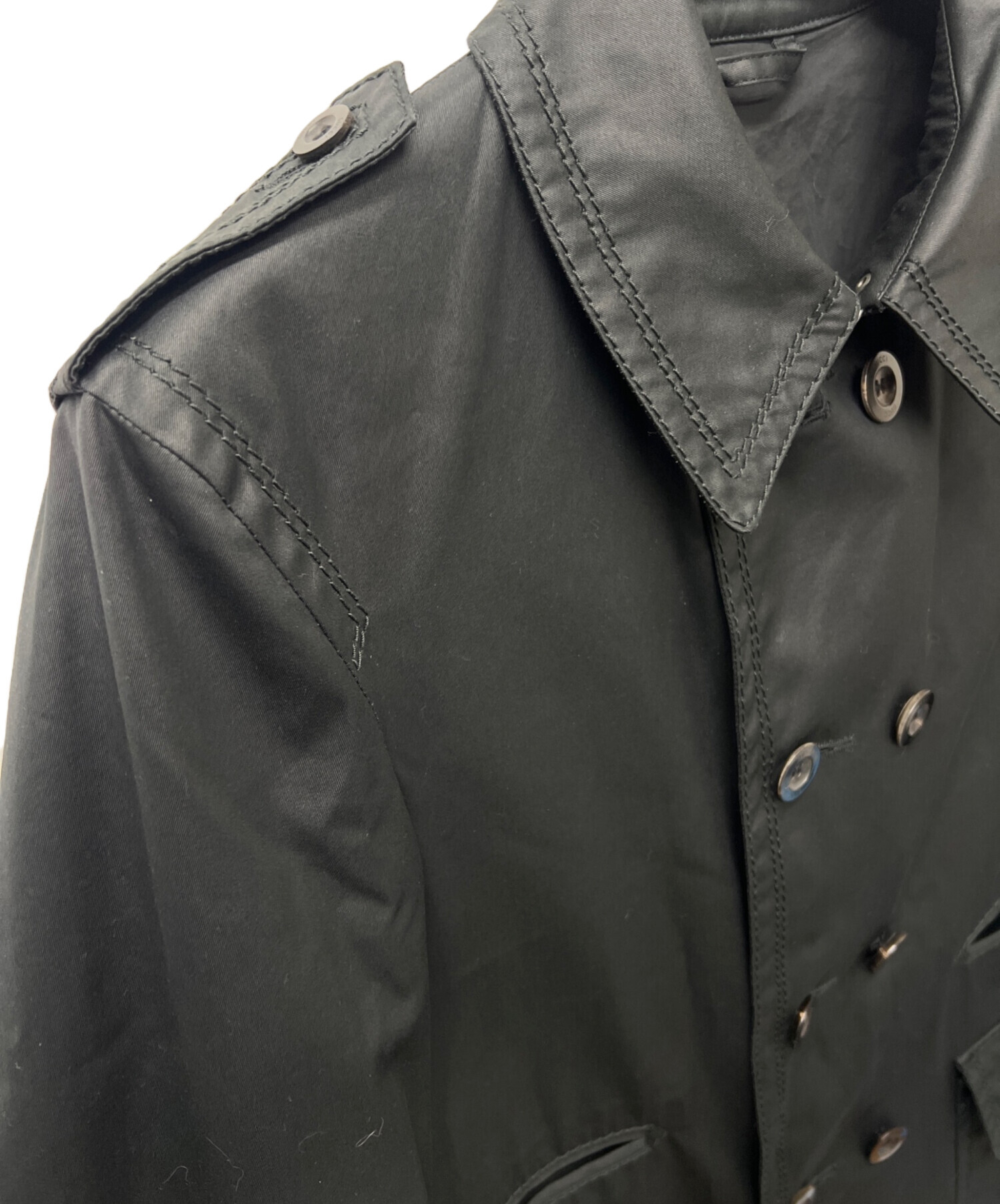 中古・古着通販】GUCCI (グッチ) ステンカラーコート ブラック サイズ