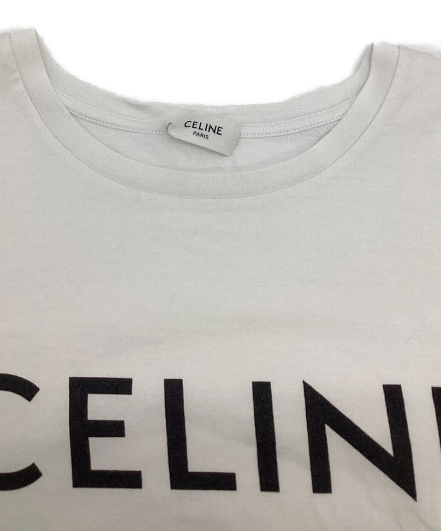 中古・古着通販】CELINE (セリーヌ) ロゴカットソー ホワイト サイズ