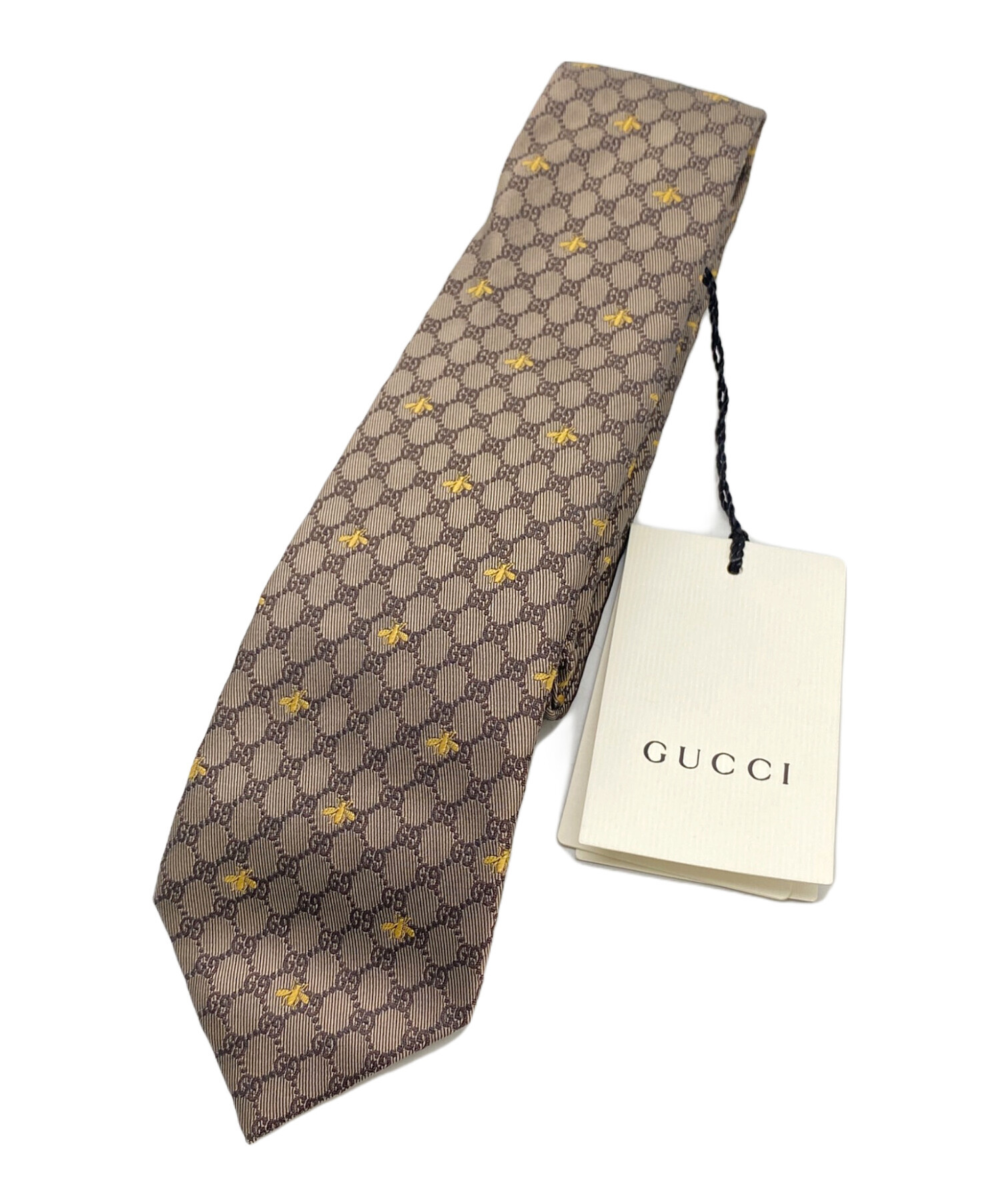 中古・古着通販】GUCCI (グッチ) シルクネクタイ ブラウン サイズ:不明