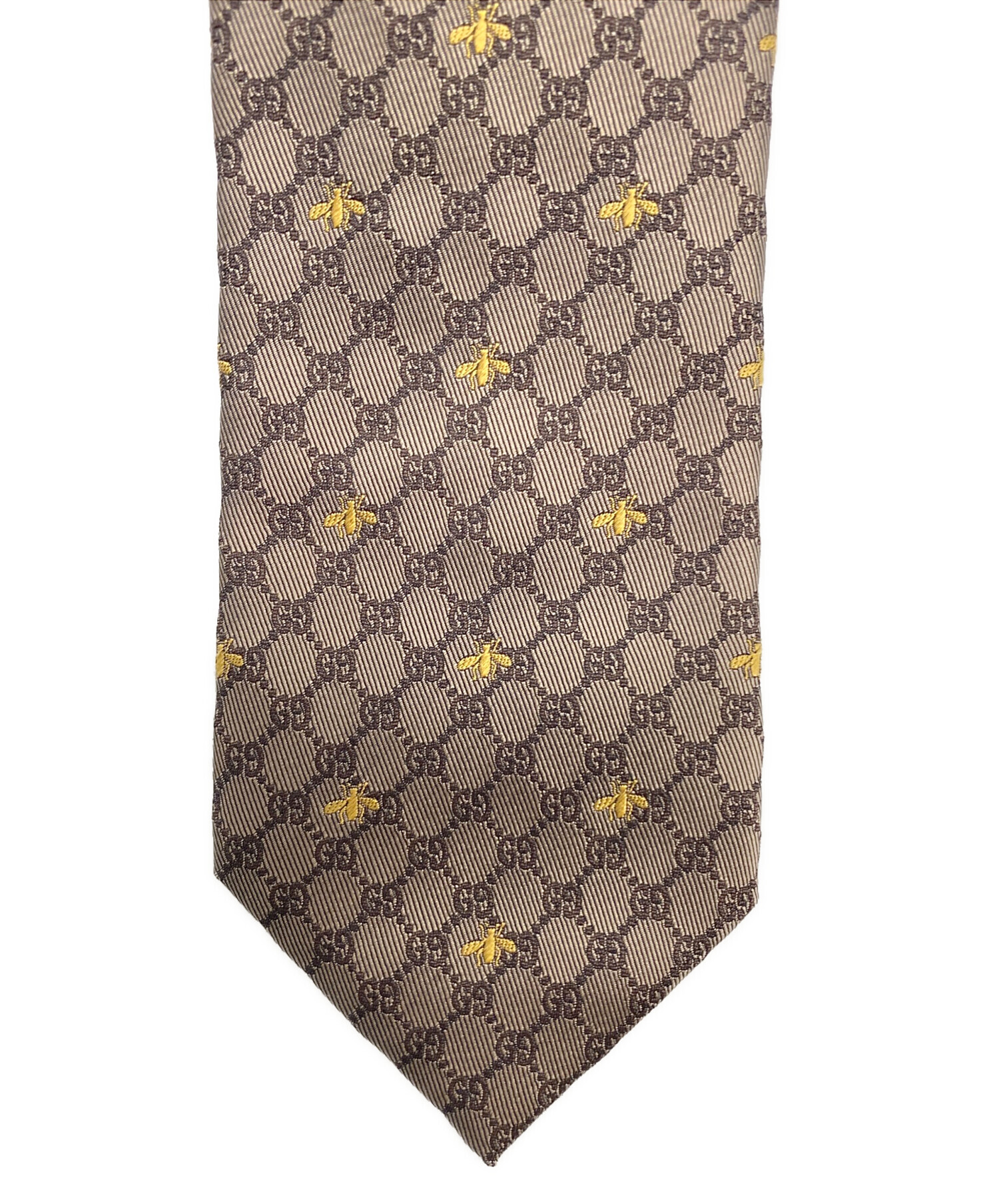 中古・古着通販】GUCCI (グッチ) シルクネクタイ ブラウン サイズ:不明