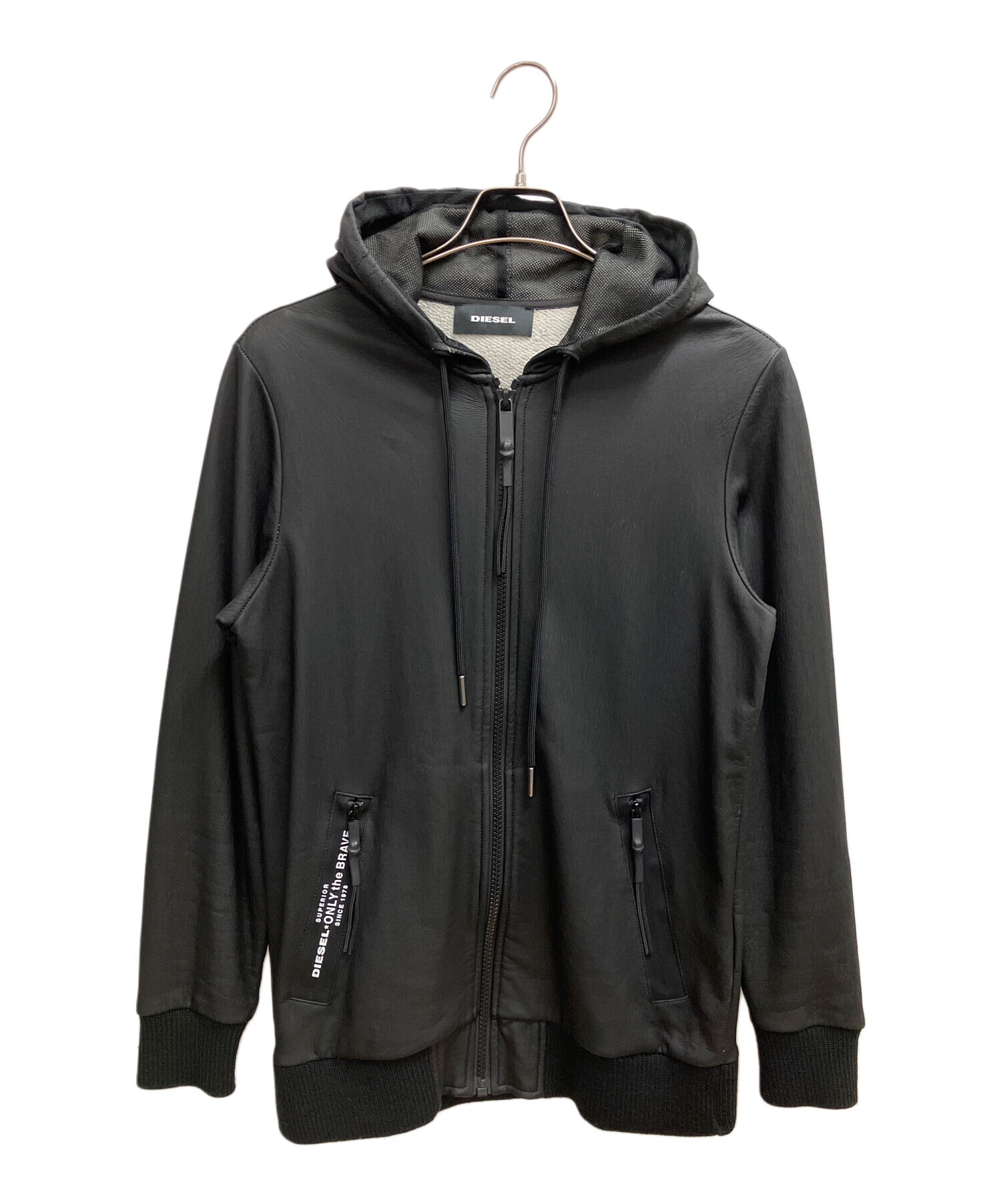 DIESEL ディーゼル パーカー メンズ 【古着】【中古】 中古・古着通販】DIESEL (ディーゼル) ジップパーカー ブラック サイズ