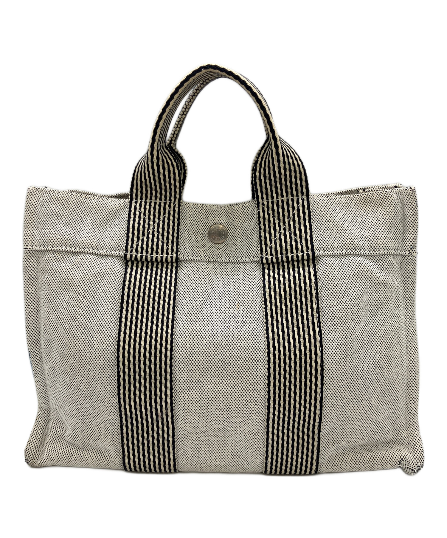 【BIGお買い物ラリー★30%OFFセール中】エルメス HERMES トートバッグフールトゥ トートPM グレー×ブラック レディース 中古 中古・古着通販】HERMES (エルメス) ニューフールトゥPM トートバッグ