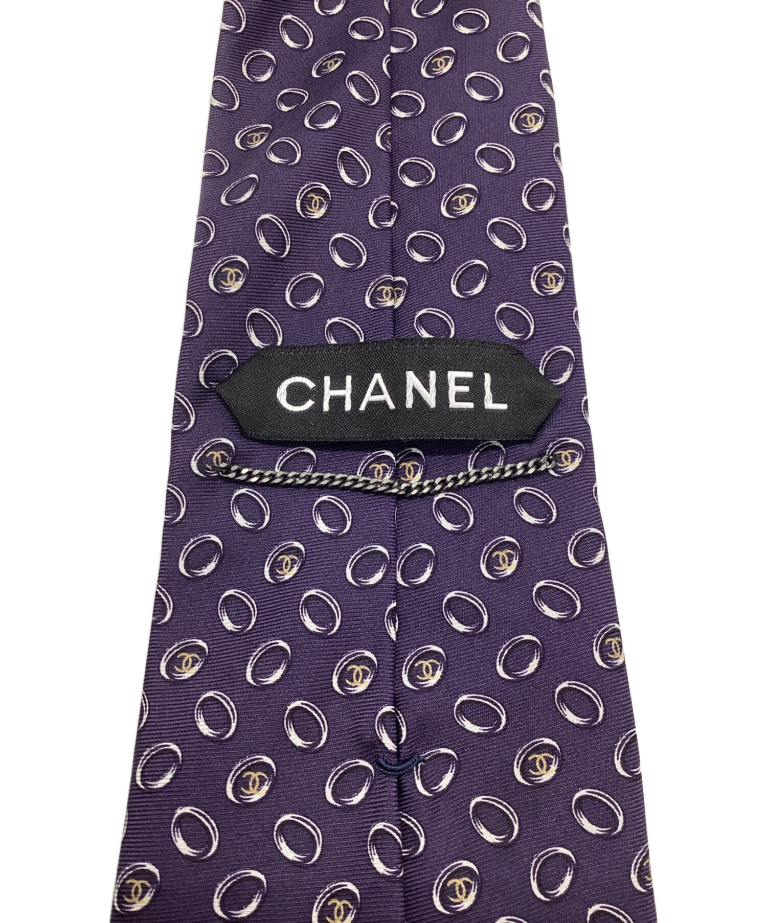 中古・古着通販】CHANEL (シャネル) シルクネクタイ パープル サイズ