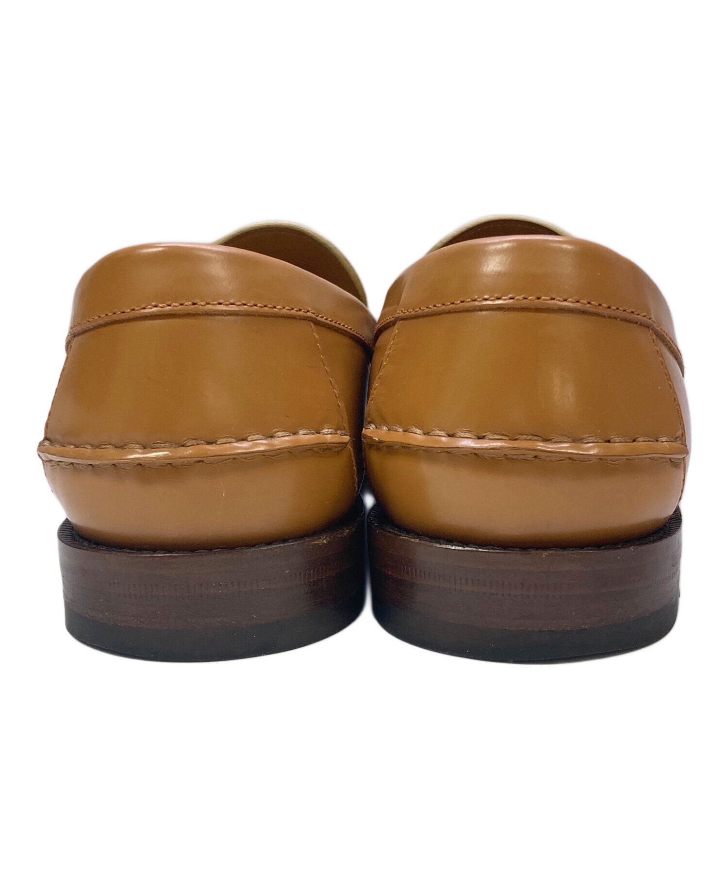 中古・古着通販】GUCCI (グッチ) GGシェリーラインローファー ブラウン