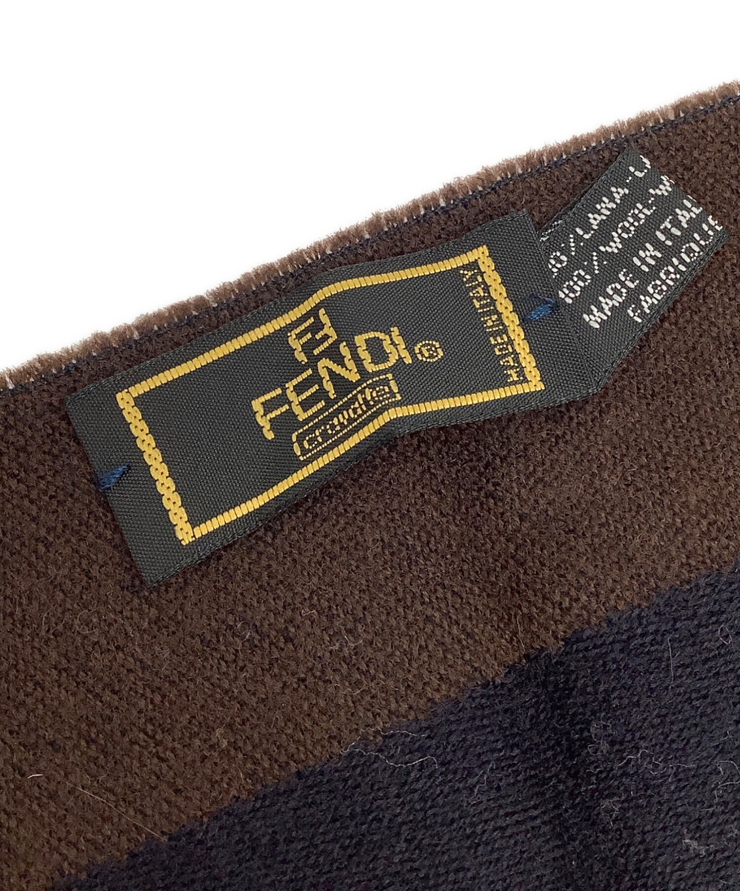 中古・古着通販】FENDI (フェンディ) ズッカ ウールマフラー ネイビー