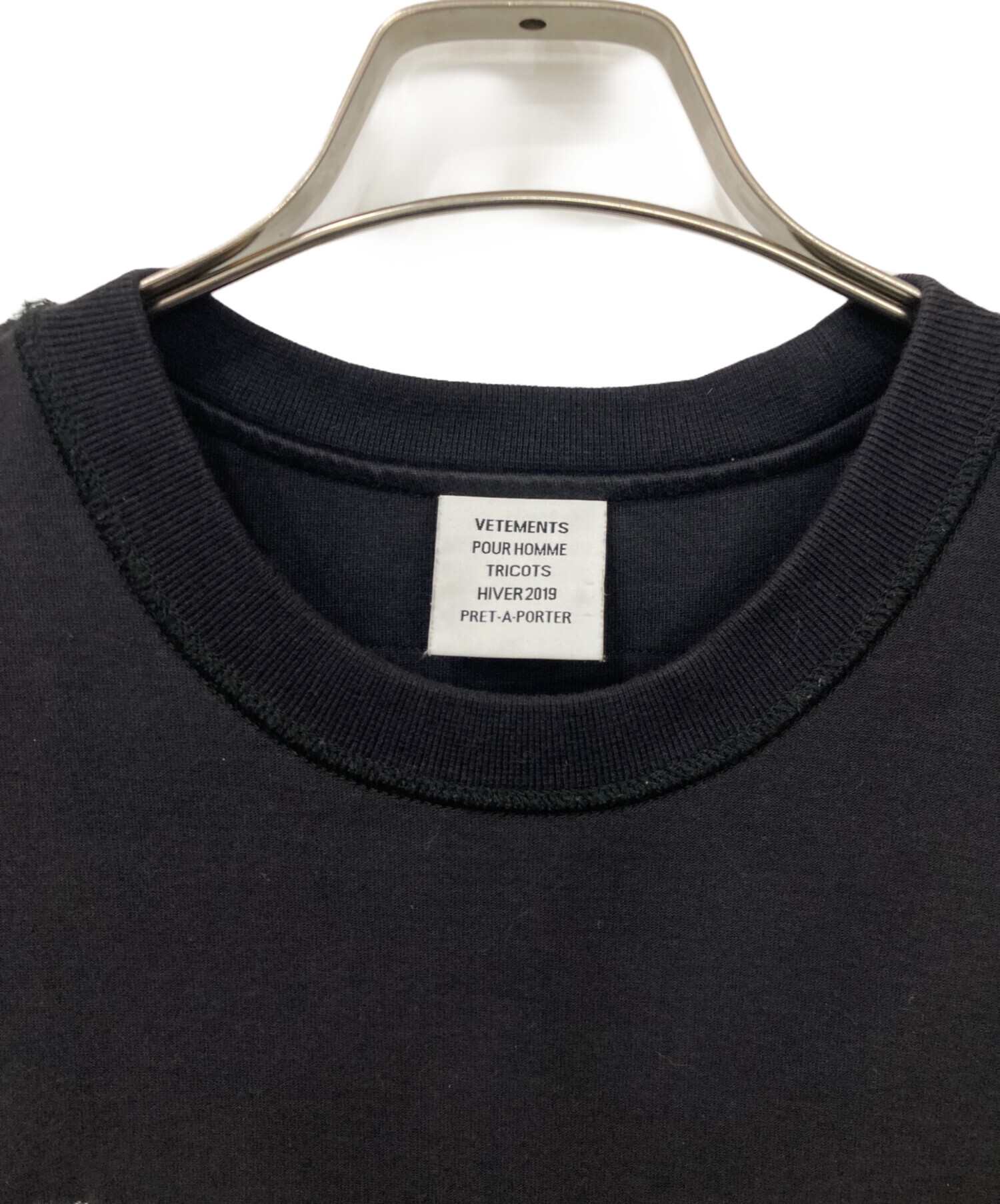 中古・古着通販】VETEMENTS (ヴェトモン) 半袖カットソー ブラック