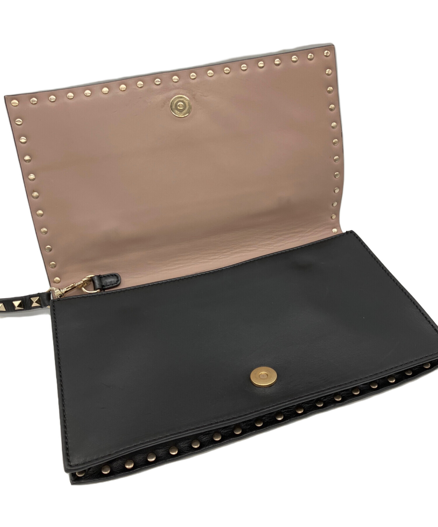 中古・古着通販】VALENTINO (ヴァレンティノ) クラッチバッグ ブラック