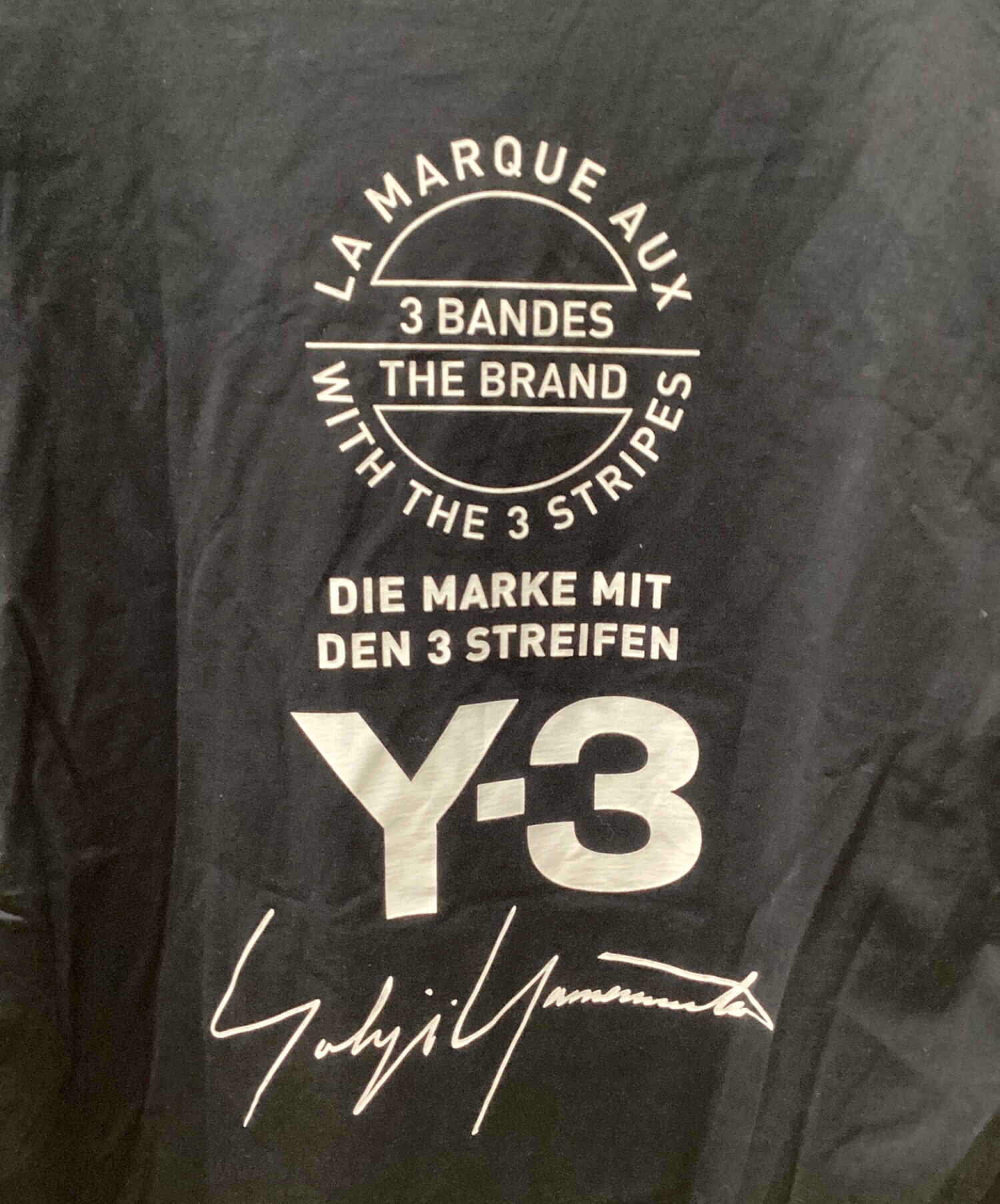 中古・古着通販】Y-3 (ワイスリー) 半袖カットソー ブラック サイズ:M