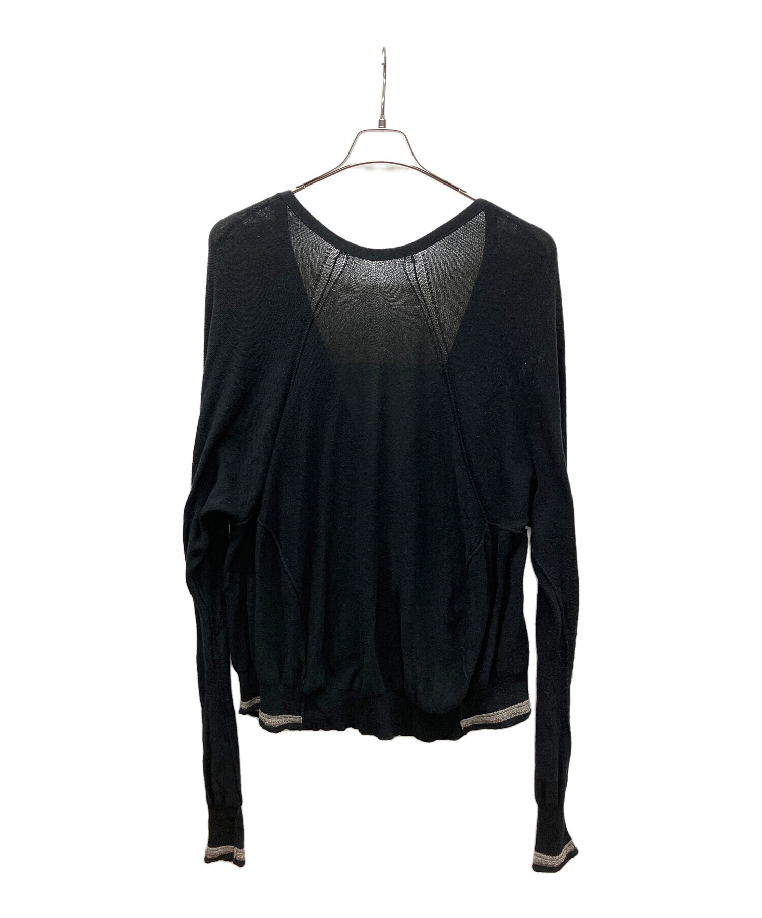 中古・古着通販】Y's (ワイズ) 薄手カーディガン ブラック サイズ:3