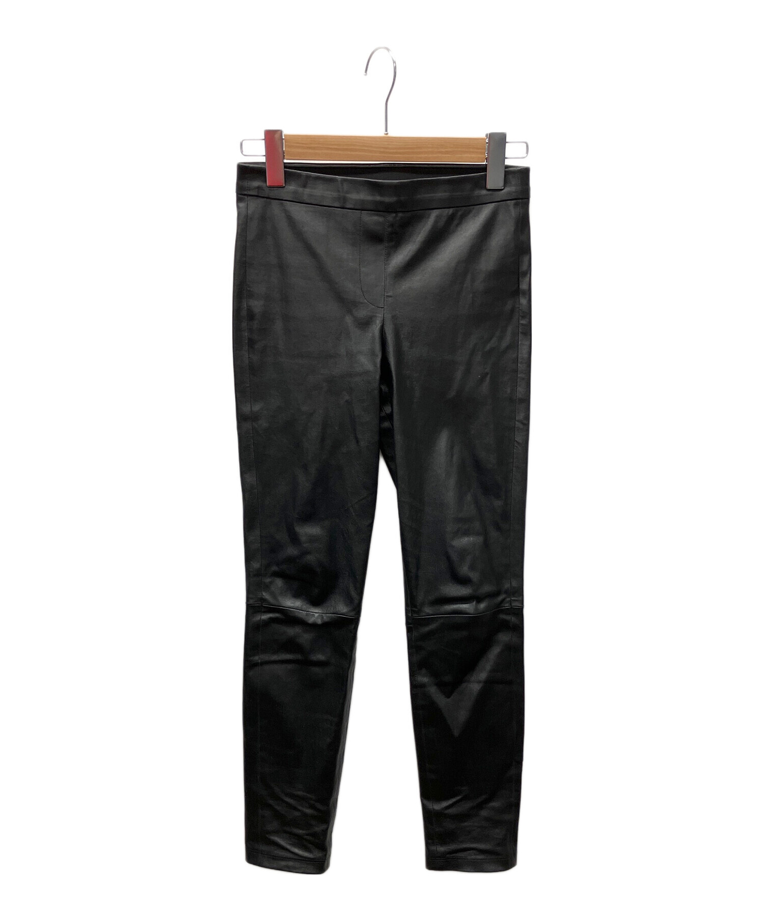 中古・古着通販】theory (セオリー) レザーパンツ ブラック｜ブランド