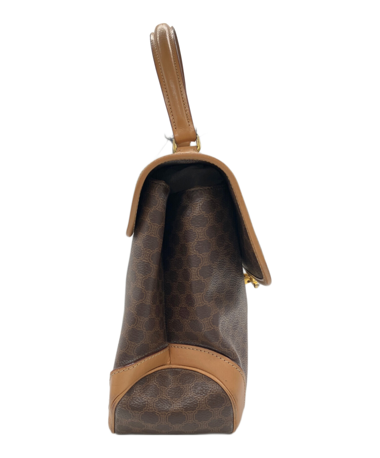 中古・古着通販】CELINE (セリーヌ) マカダム ハンドバッグ ブラウン