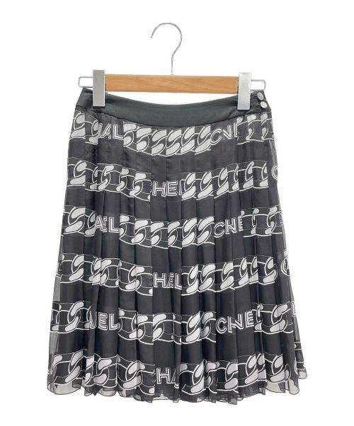 中古・古着通販】CHANEL (シャネル) フレアスカート ブラック サイズ