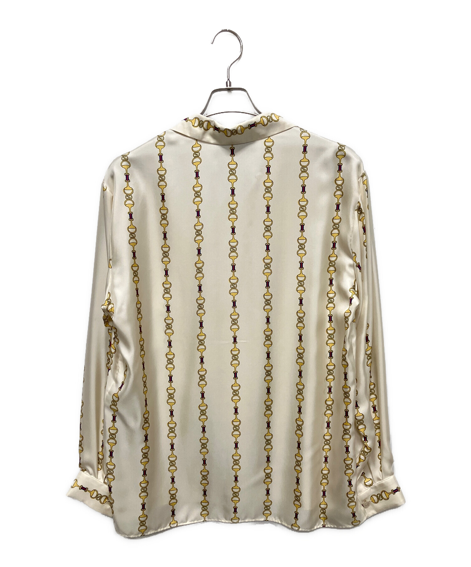 中古・古着通販】GUCCI (グッチ) 23FW チェーンシルクシャツ クリーム