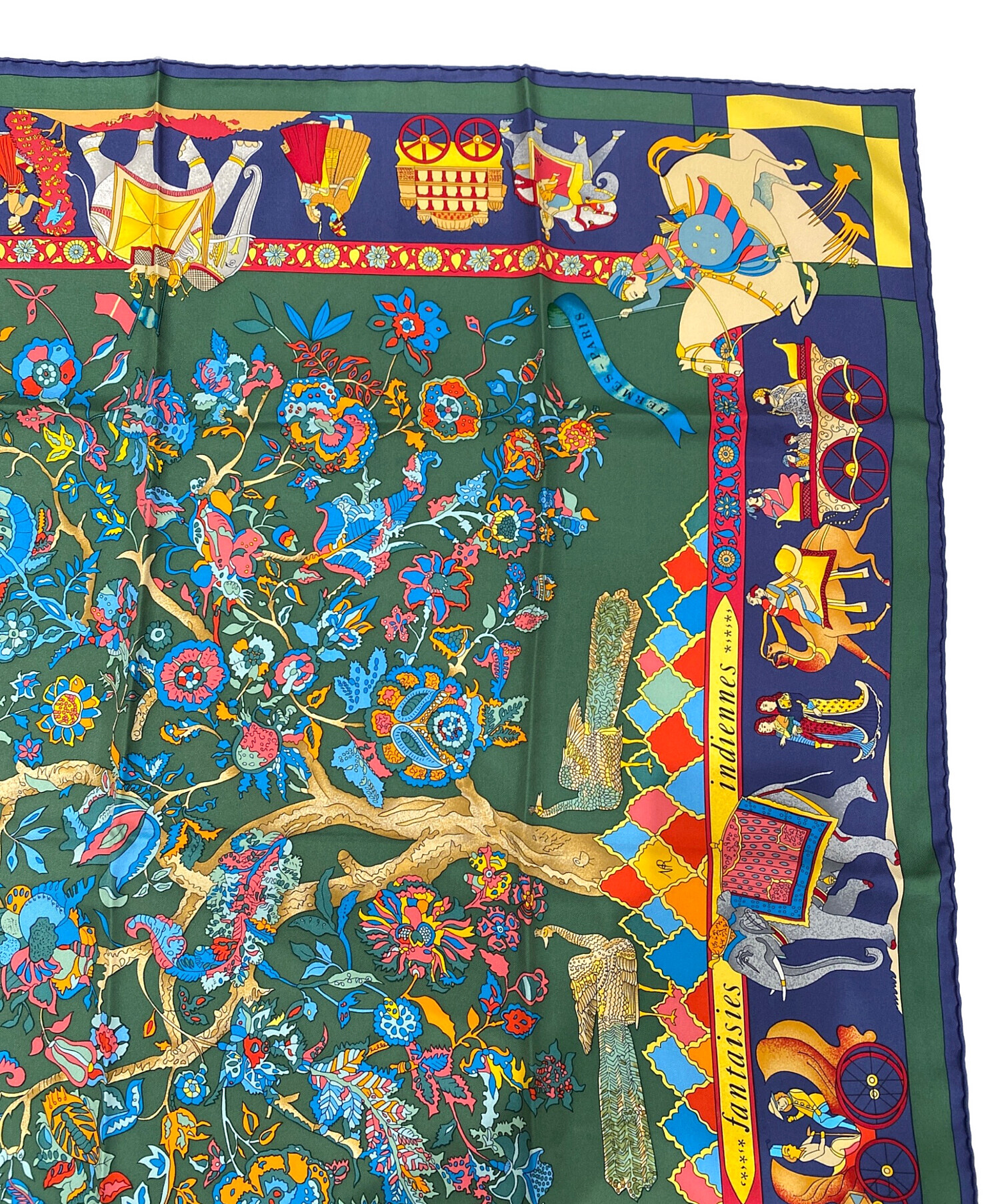 中古・古着通販】HERMES (エルメス) カレ90 グリーン サイズ:90