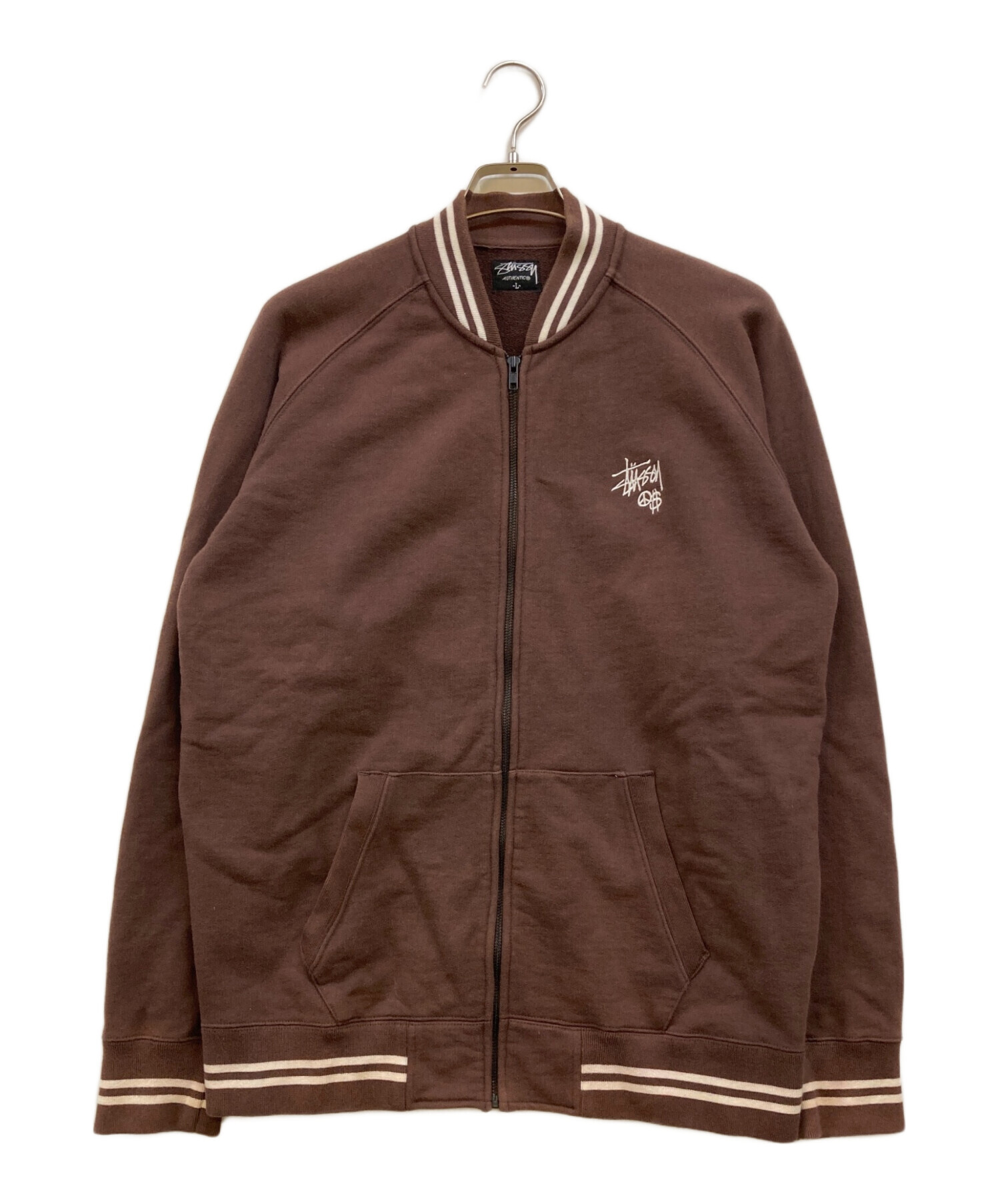 中古・古着通販】stussy (ステューシー) スウェットブルゾン ブラウン