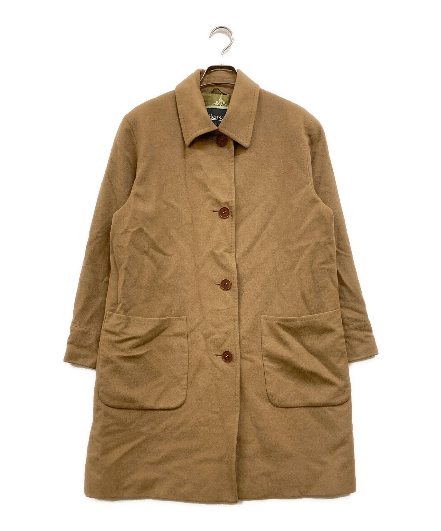 中古・古着通販】HERNO (ヘルノ) 裏地総柄カシミヤコート ベージュ