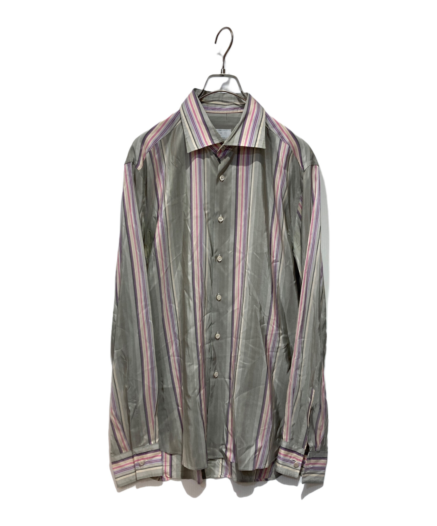 中古・古着通販】PRADA (プラダ) シルクシャツ グレー サイズ:43