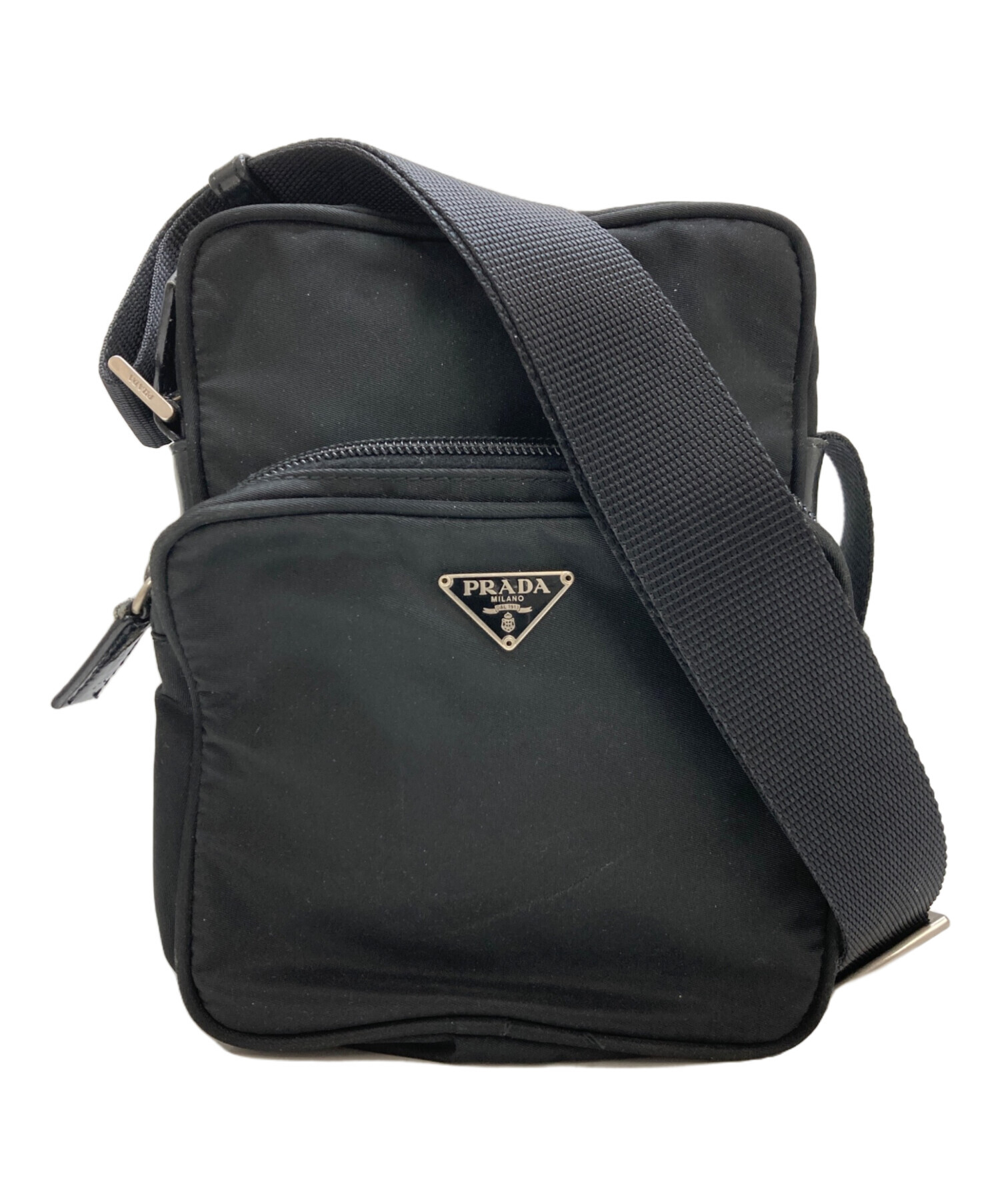 中古・古着通販】PRADA (プラダ) ナイロンショルダーバッグ ブラック