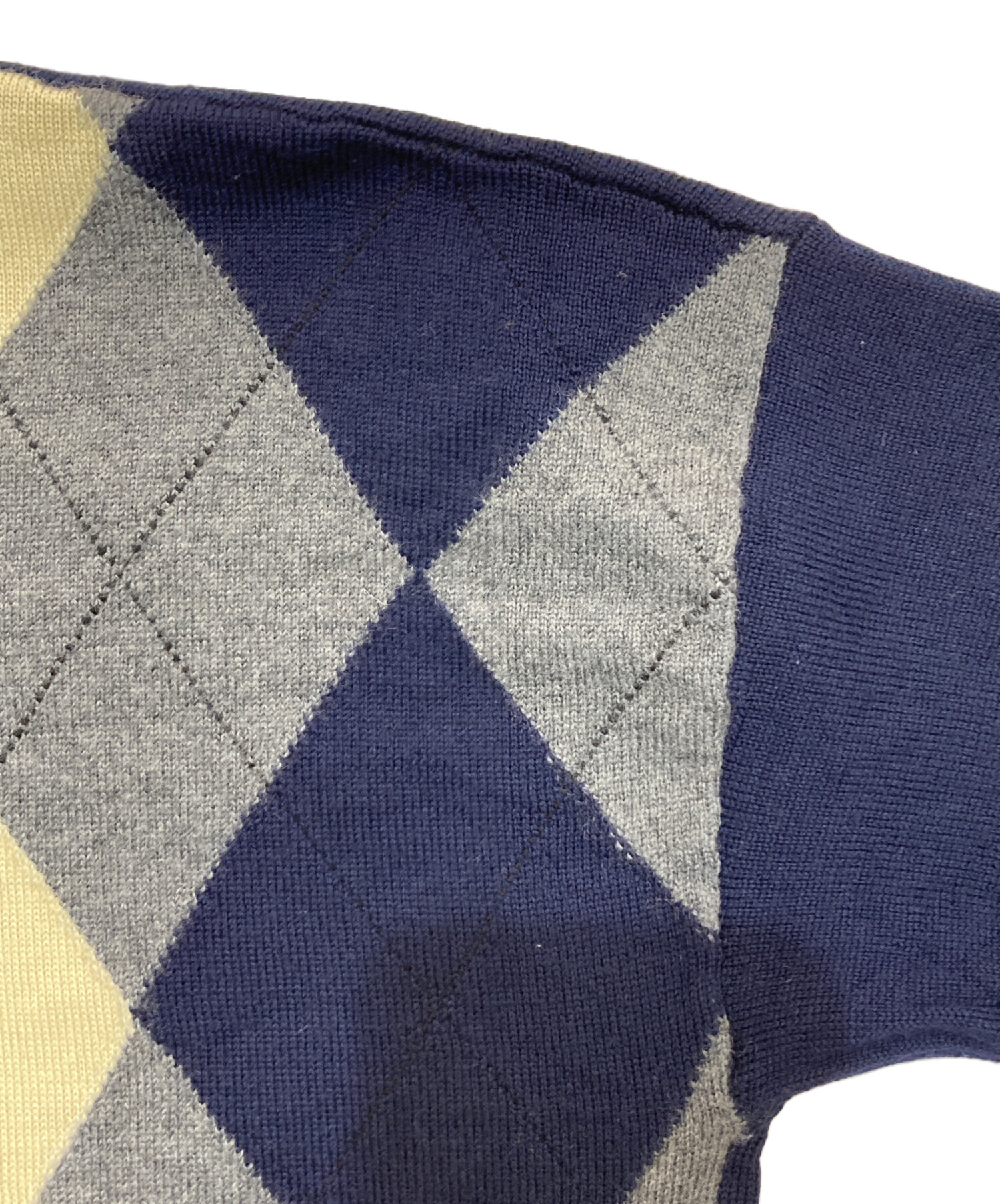 中古・古着通販】Plan C (プランシー) アーガイルウールVネックニット