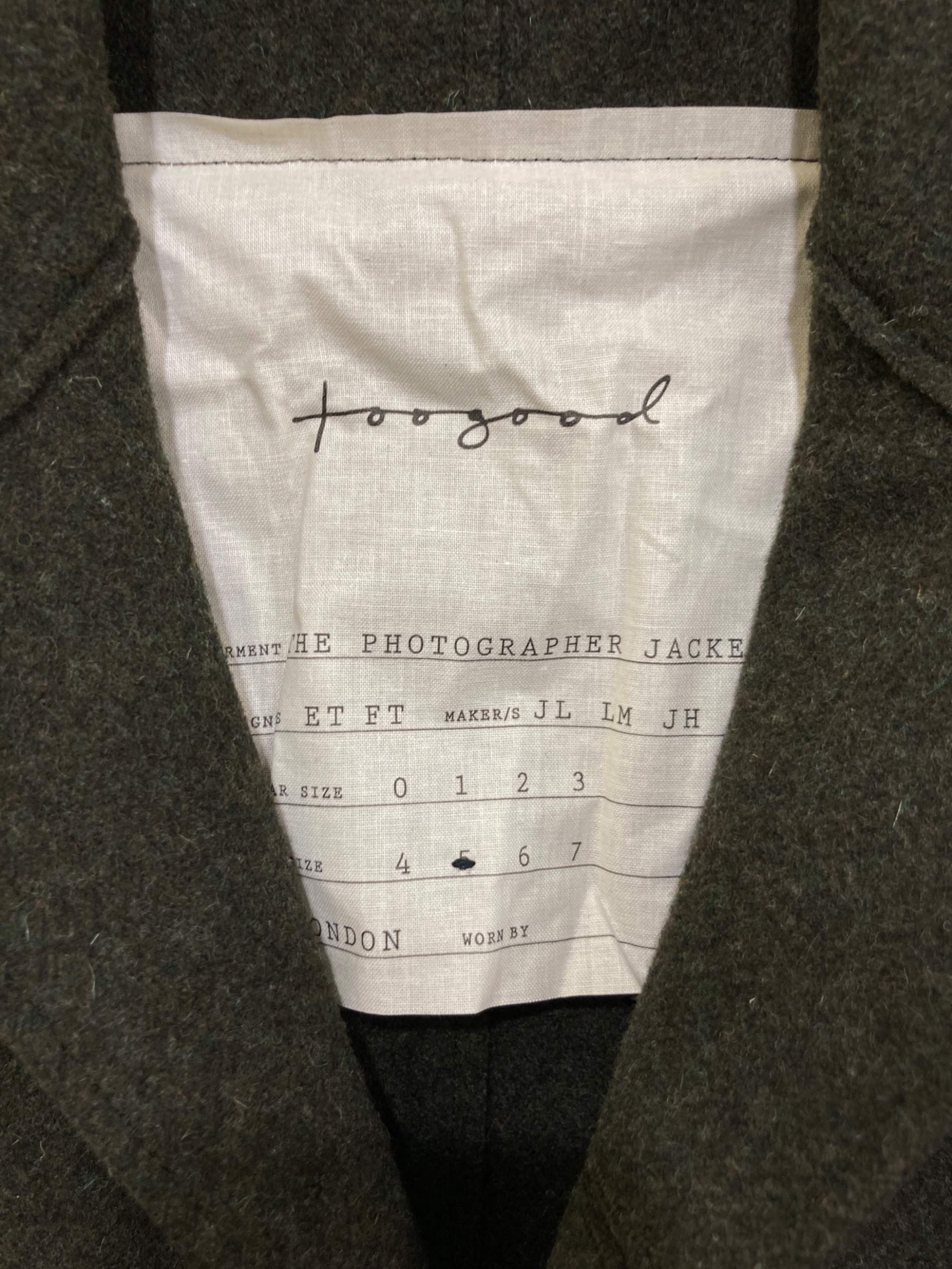 中古・古着通販】toogood (トゥーグッド) THE PHOTOGRAPHER JACKET