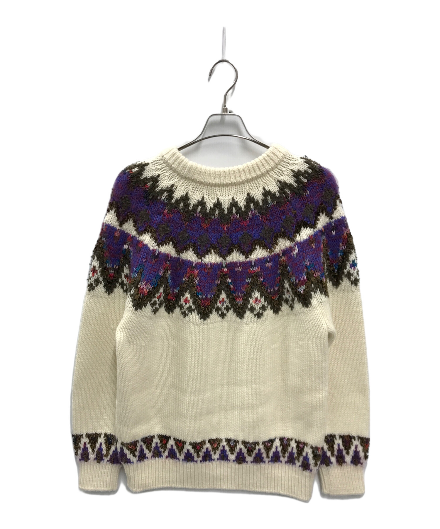 Coohem コーヘン ニット・セーター メンズ 【古着】【中古】 中古・古着通販】Coohem (コーヘン) NORDIC KNIT SWEATER ホワイト