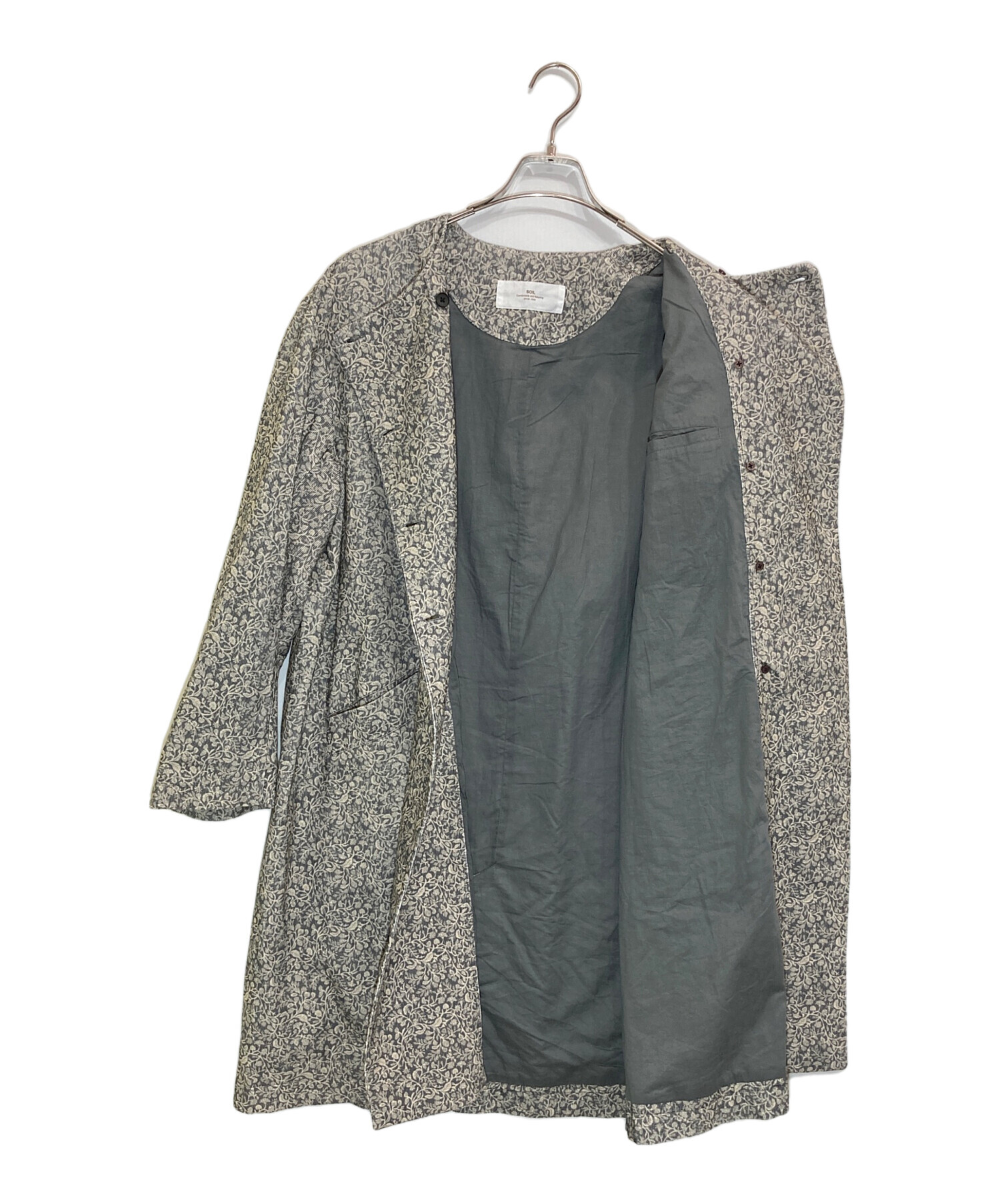 中古・古着通販】SOIL (ソイル) CORDUROY FLOWER PRINT NO COLLAR