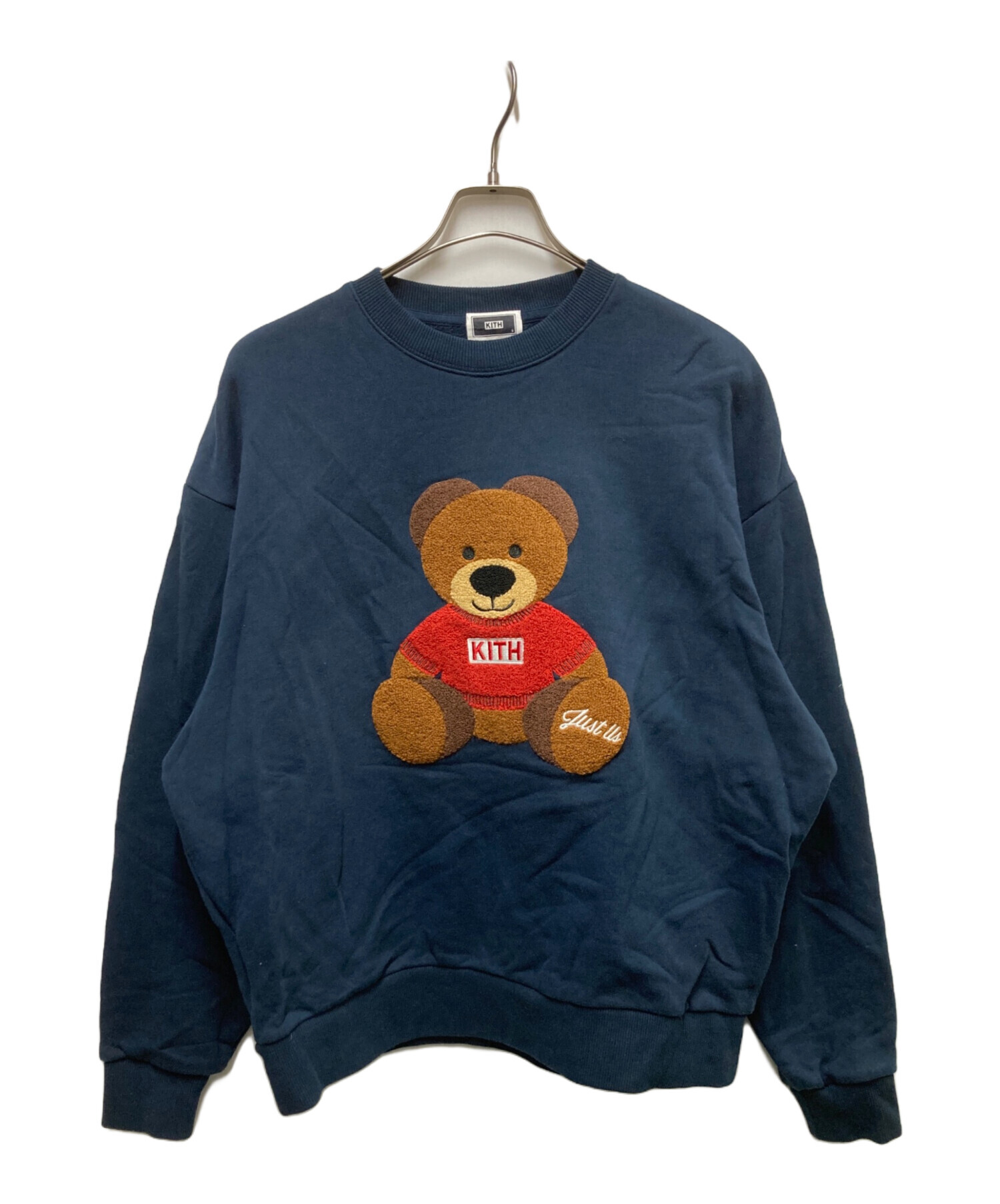 キス サイズ:M  Team Up Vintage Nelson Crewneck キャラクタープリントスウェット 中古 BS99 中古・古着通販】KITH (キス) Kithmas Teddy Nelson Crewneck ネイビー