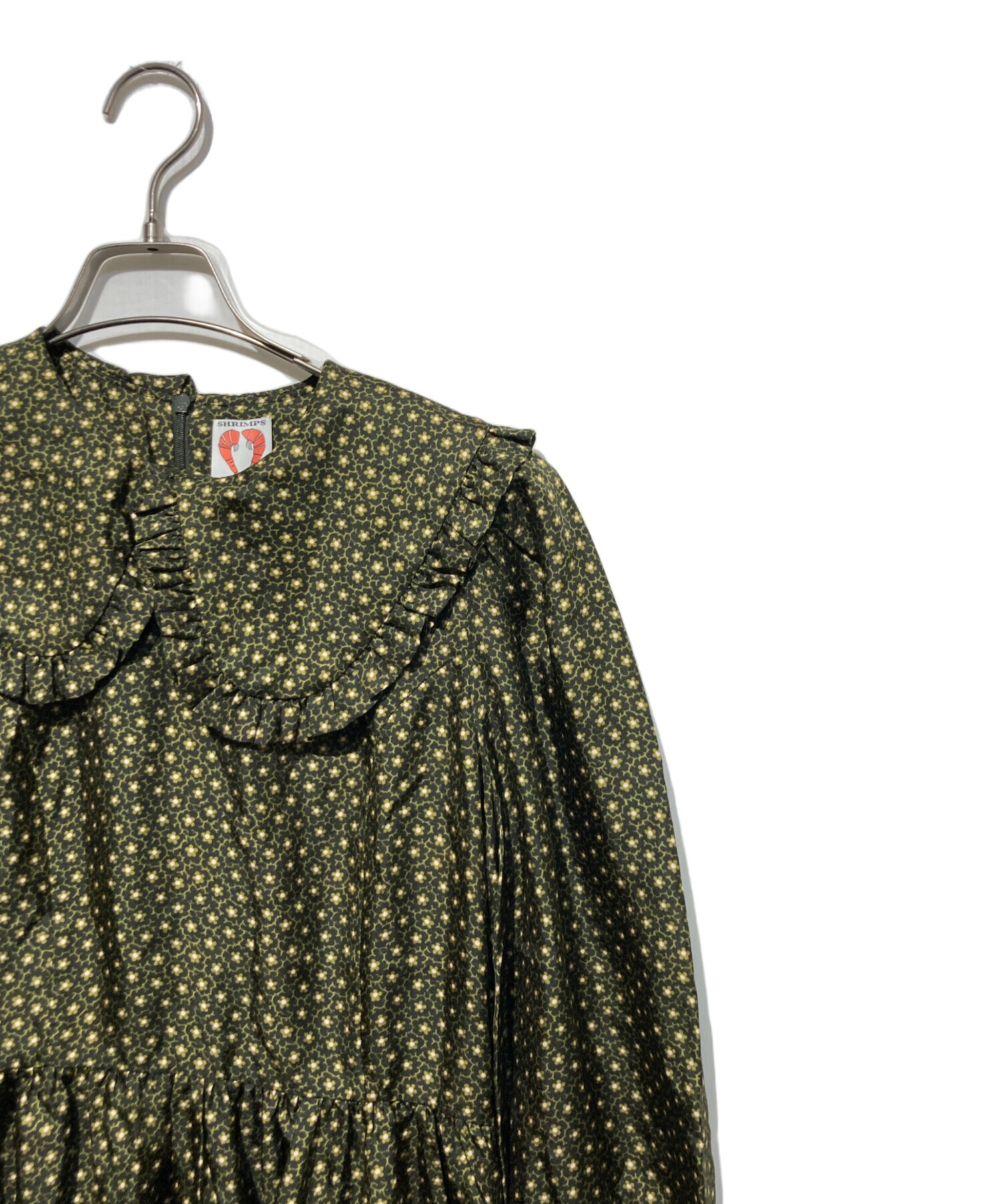 中古・古着通販】SHRIMPS (シュリンプス) ブラウスワンピース グリーン