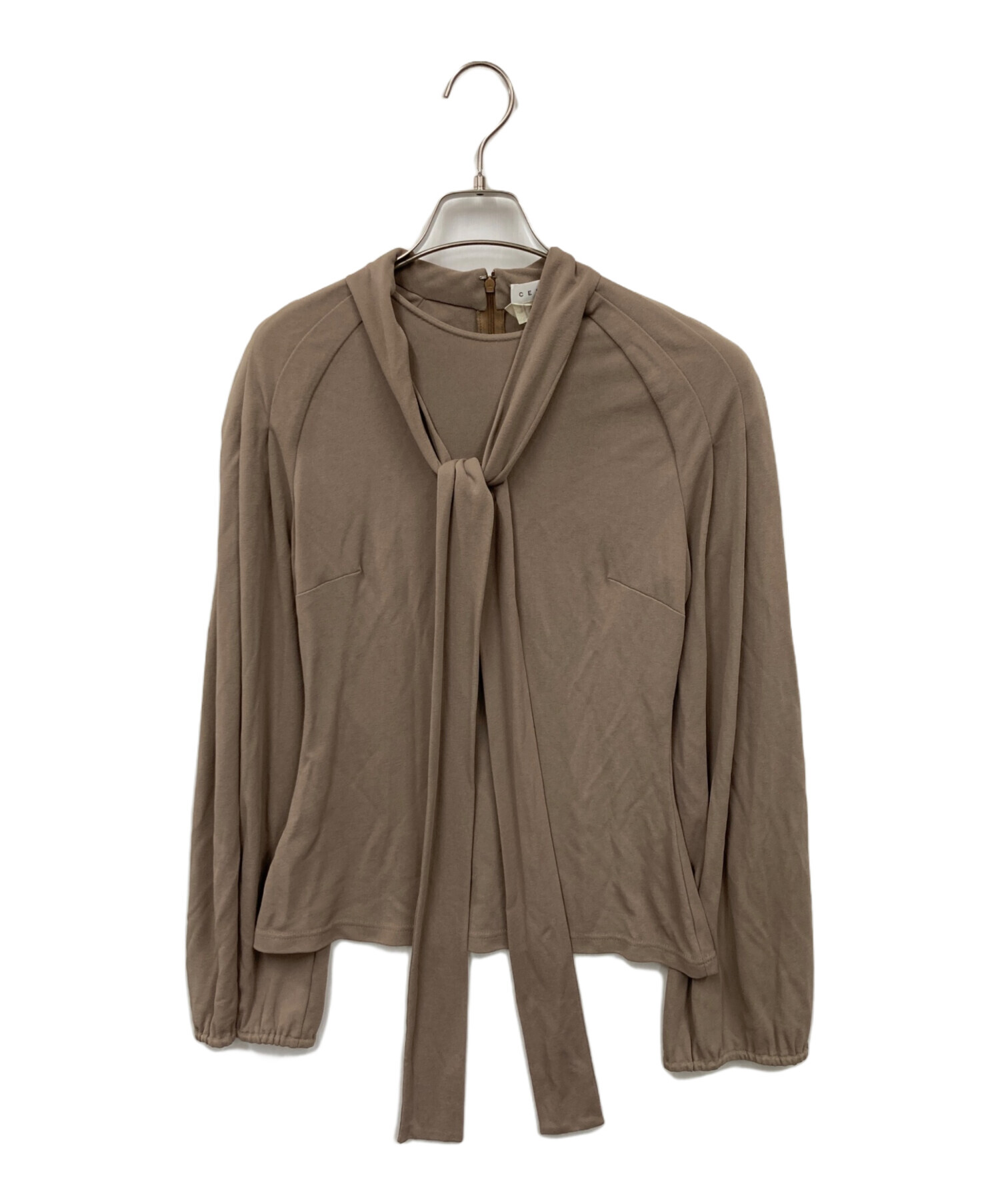 中古・古着通販】CELINE (セリーヌ) ボウタイブラウス ベージュ サイズ