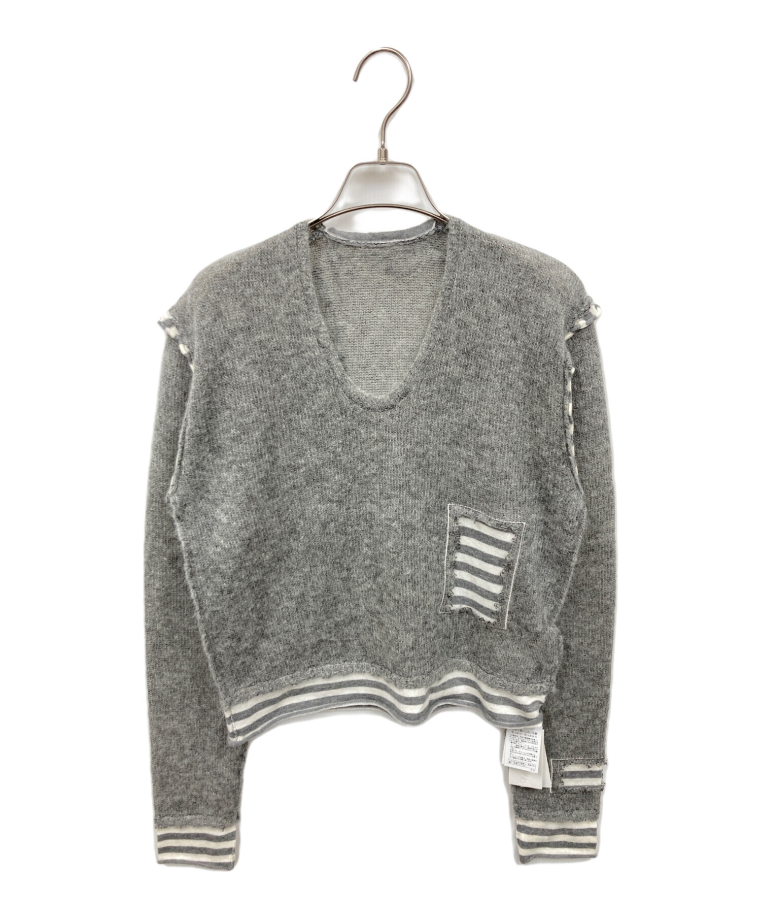 中古・古着通販】PERVERZE (パーバーズ) Stripe Patch Mohair Top