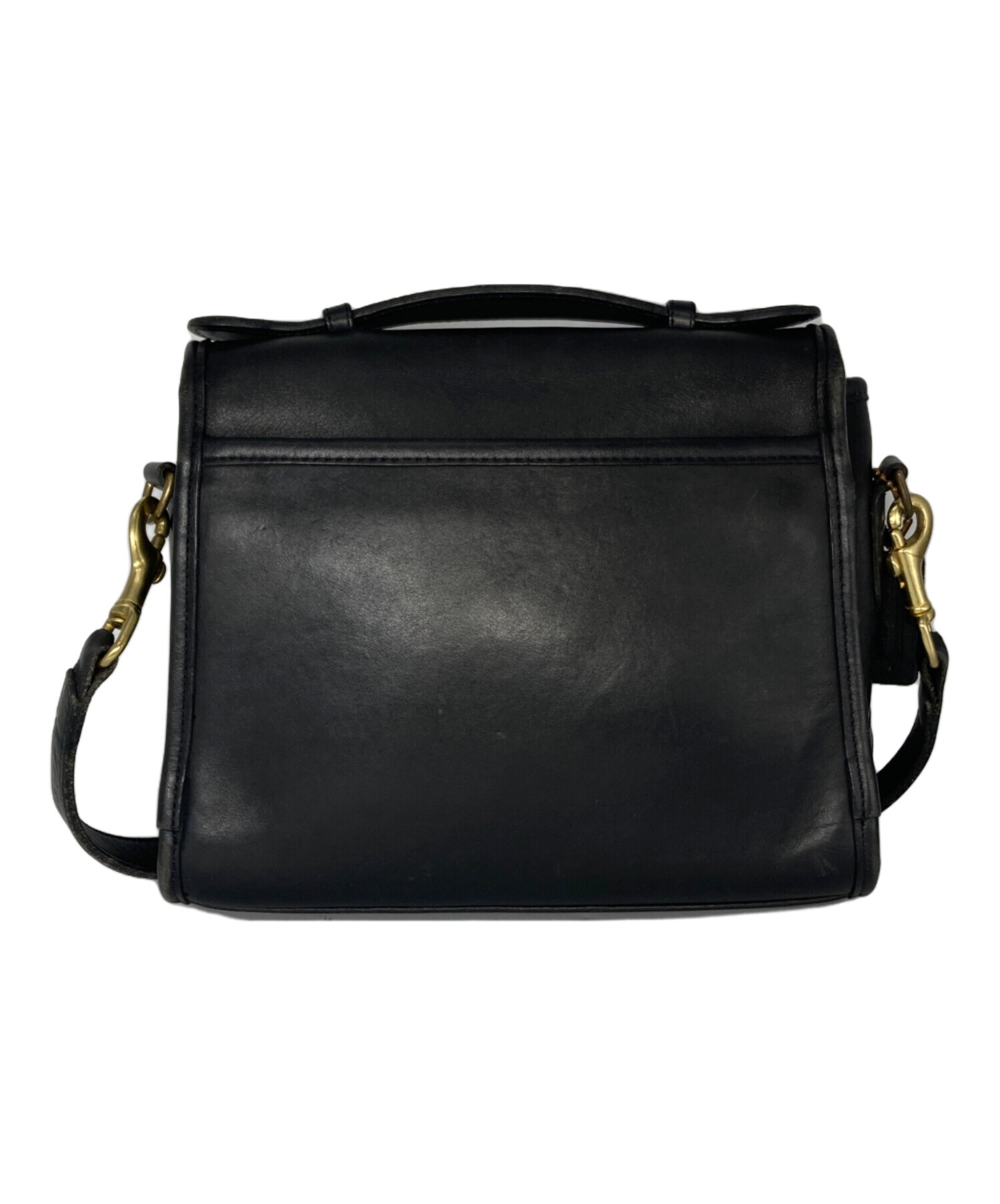 中古・古着通販】COACH (コーチ) レザー ショルダー バッグ ブラック