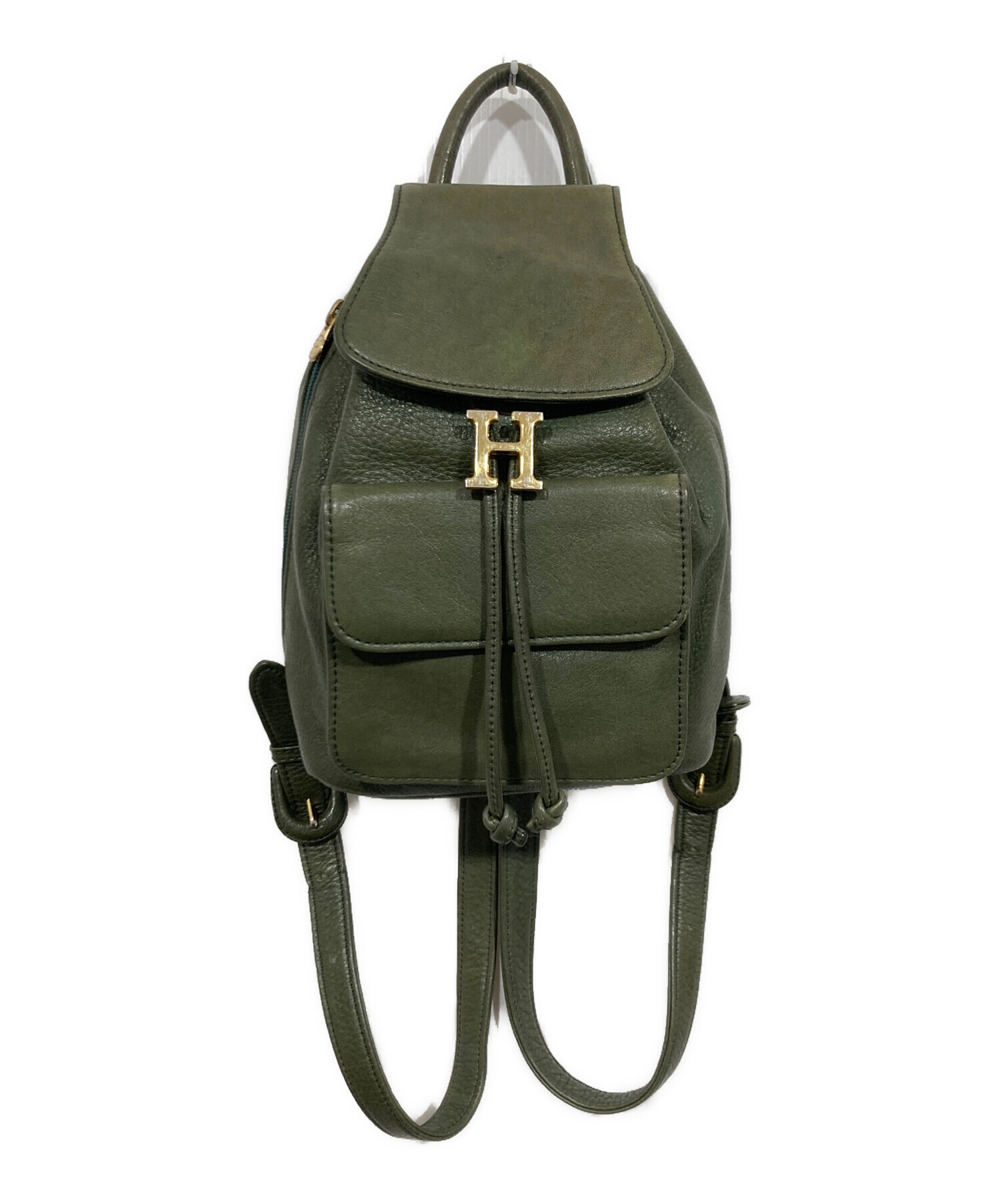 中古・古着通販】HIROFU (ヒロフ) レザーミニリュック グリーン