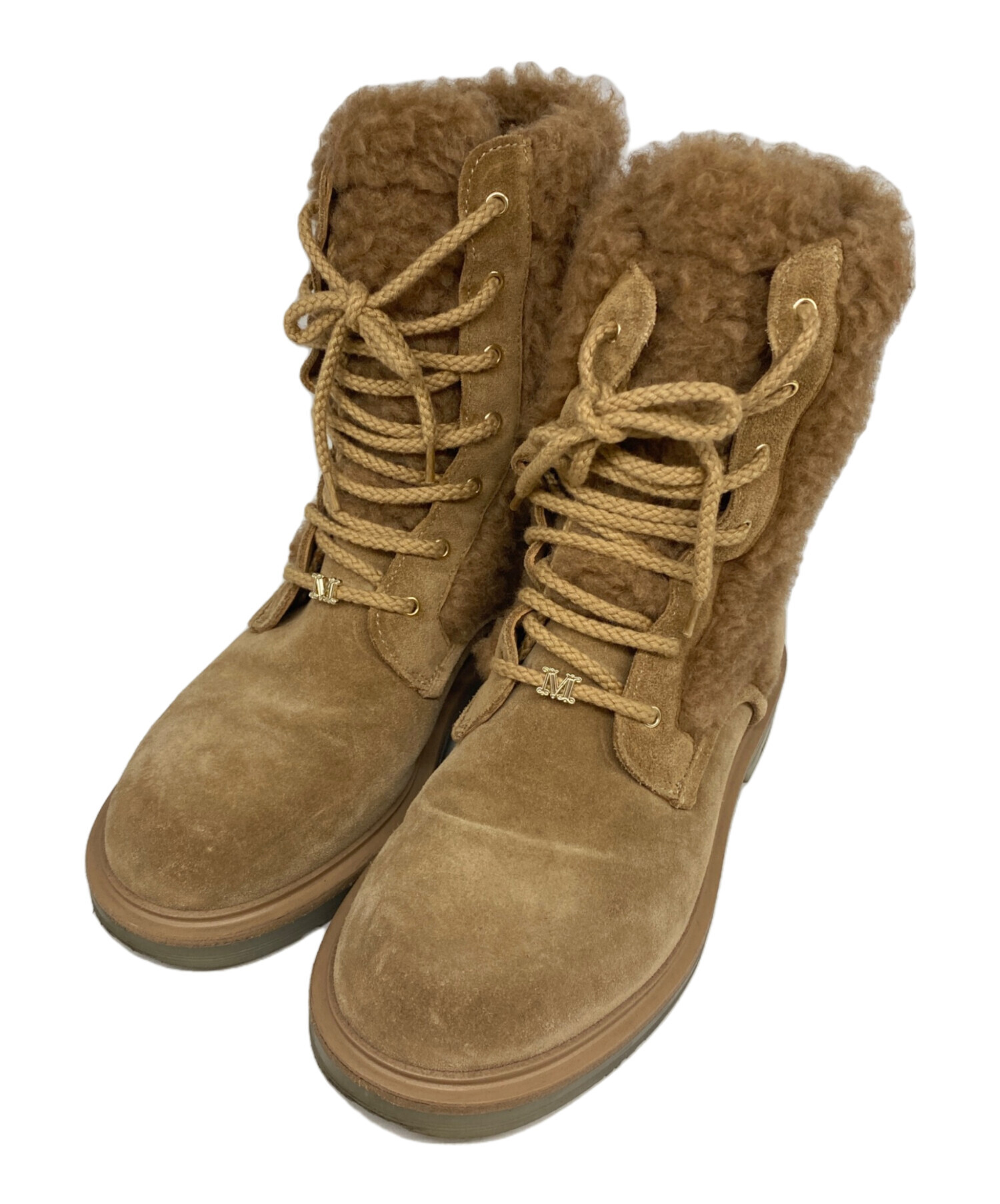 Max Mara マックスマーラ ブーツ レディース 【古着】【中古】 中古・古着通販】MaxMara (マックスマーラ) BAKYC ベージュ サイズ:35