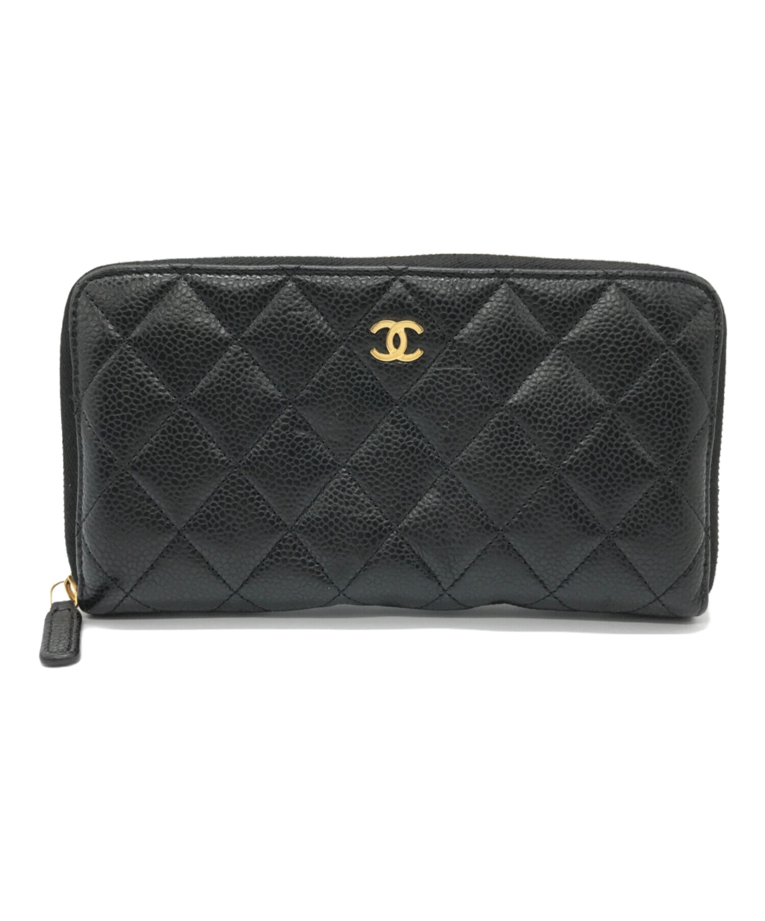 中古・古着通販】CHANEL (シャネル) ココマークキャビアスキンラウンド