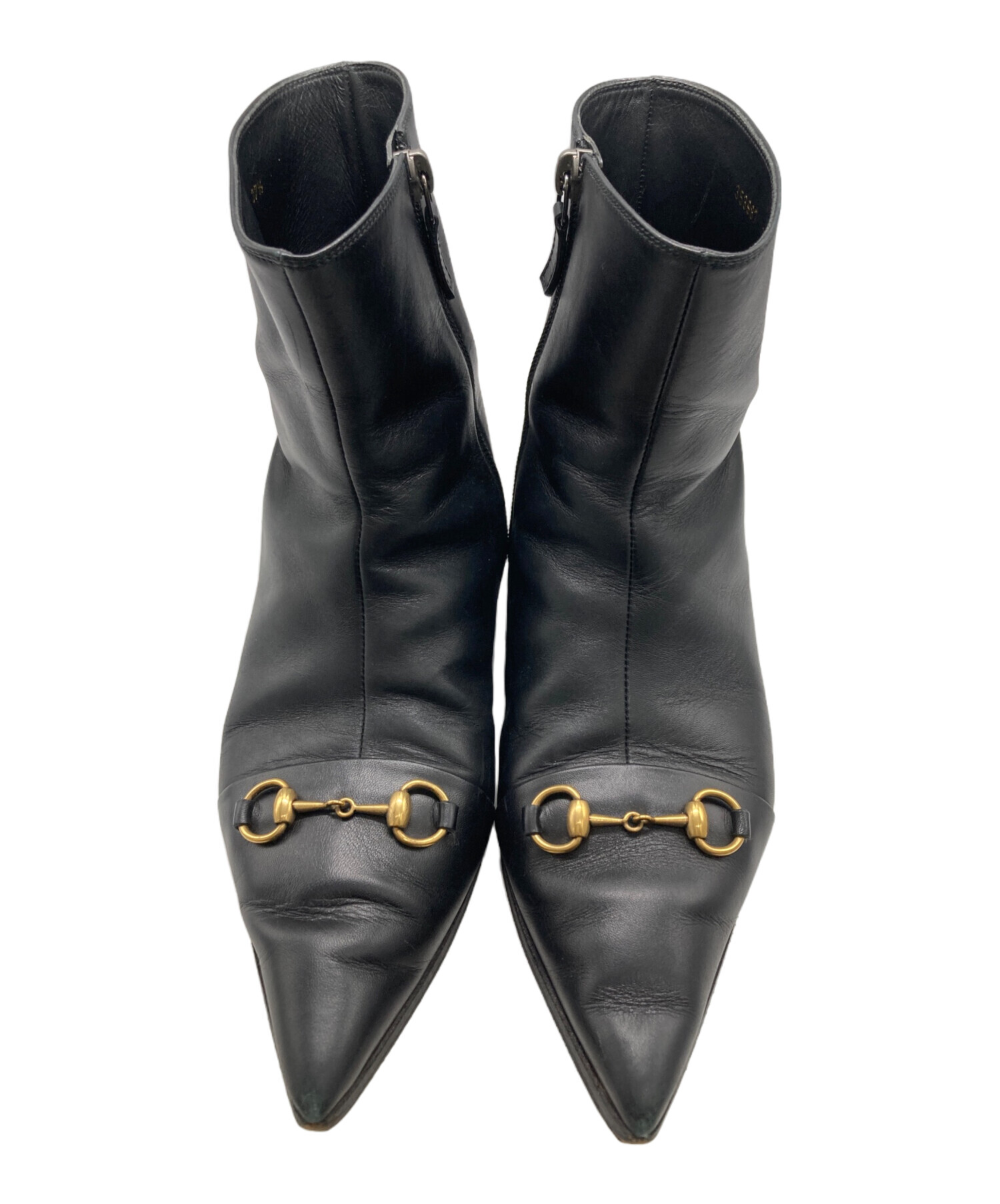 中古・古着通販】GUCCI (グッチ) サイドジップビットブーツ ブラック