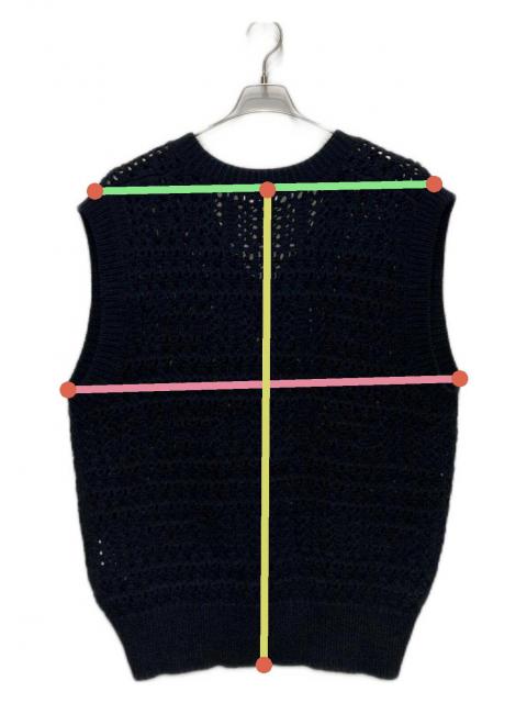 中古・古着通販】TAAKK (ターク) ハンドニットベスト ブラック サイズ
