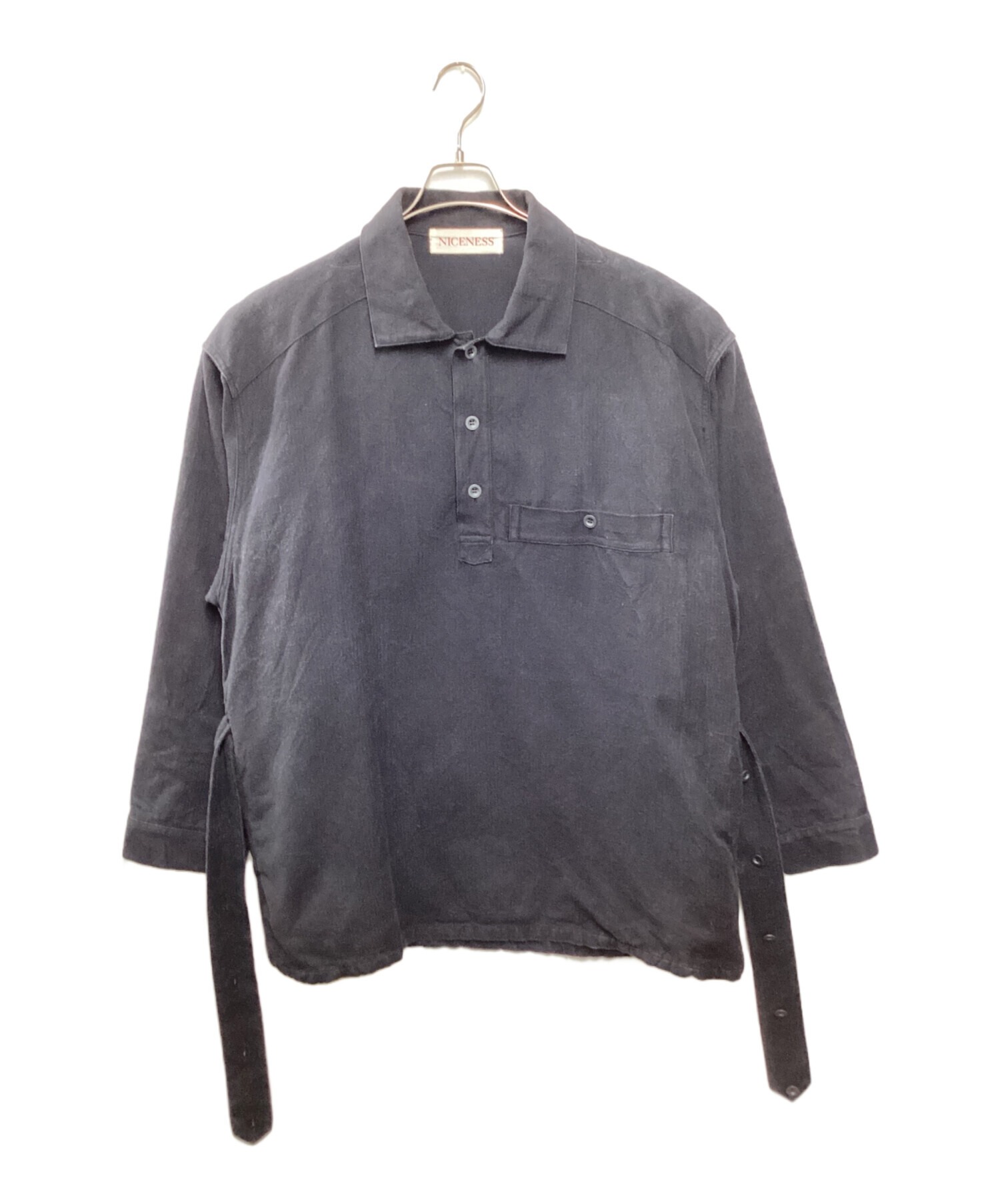 中古・古着通販】NICENESS (ナイスネス) プルオーバーシャツ ブラック