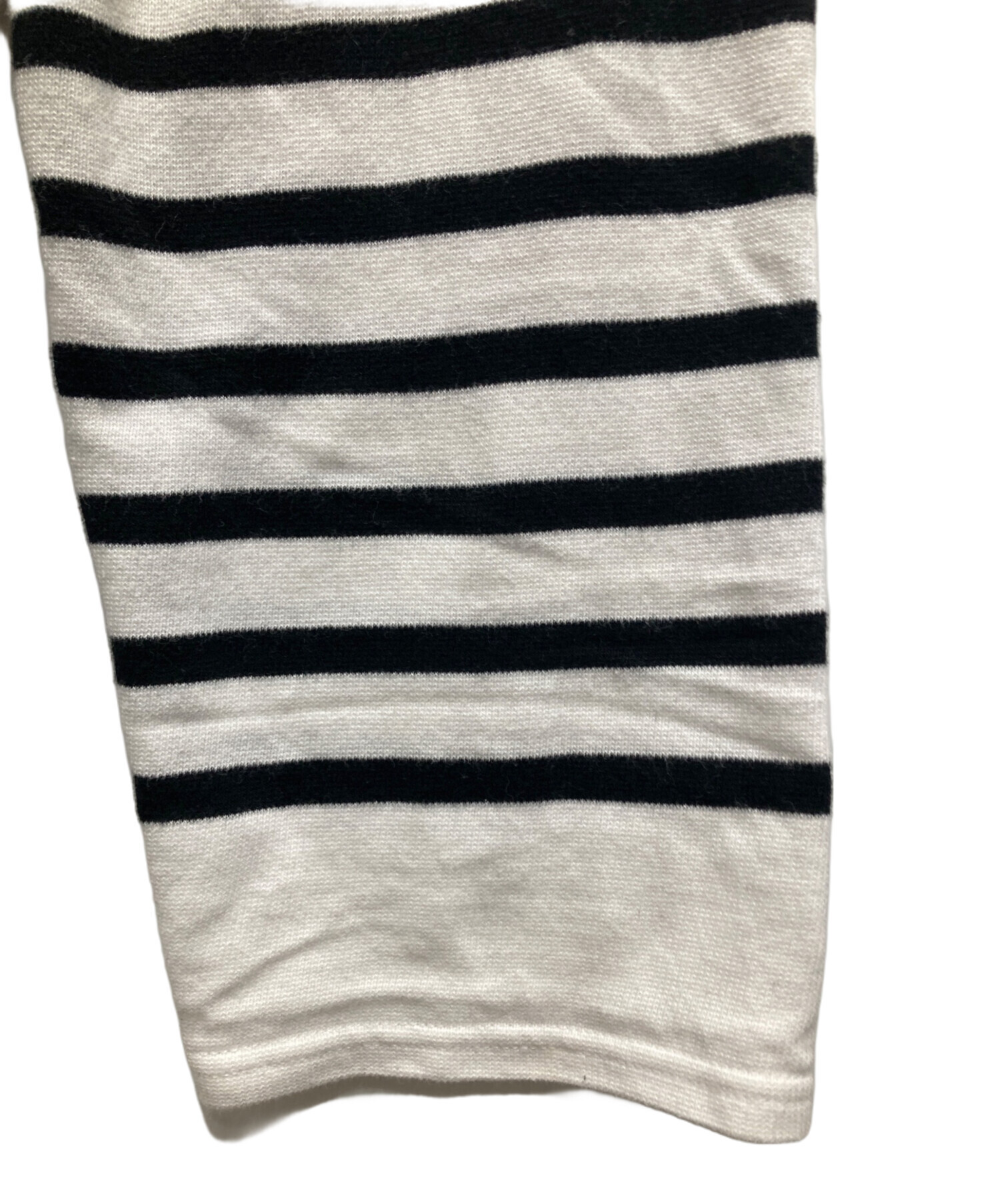 中古・古着通販】OUTIL (ウティ) バスクシャツ ホワイト×ブラック