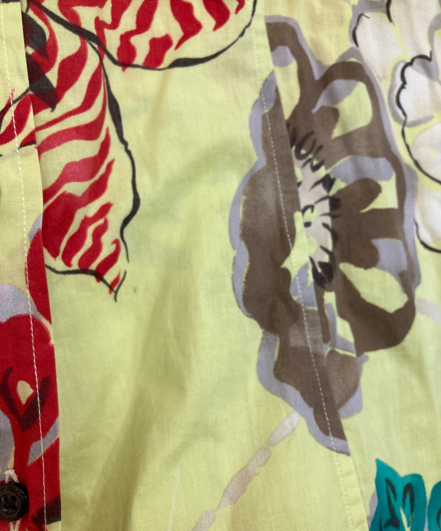 中古・古着通販】ETRO (エトロ) ボタニカル柄長袖シャツ 黄緑 サイズ