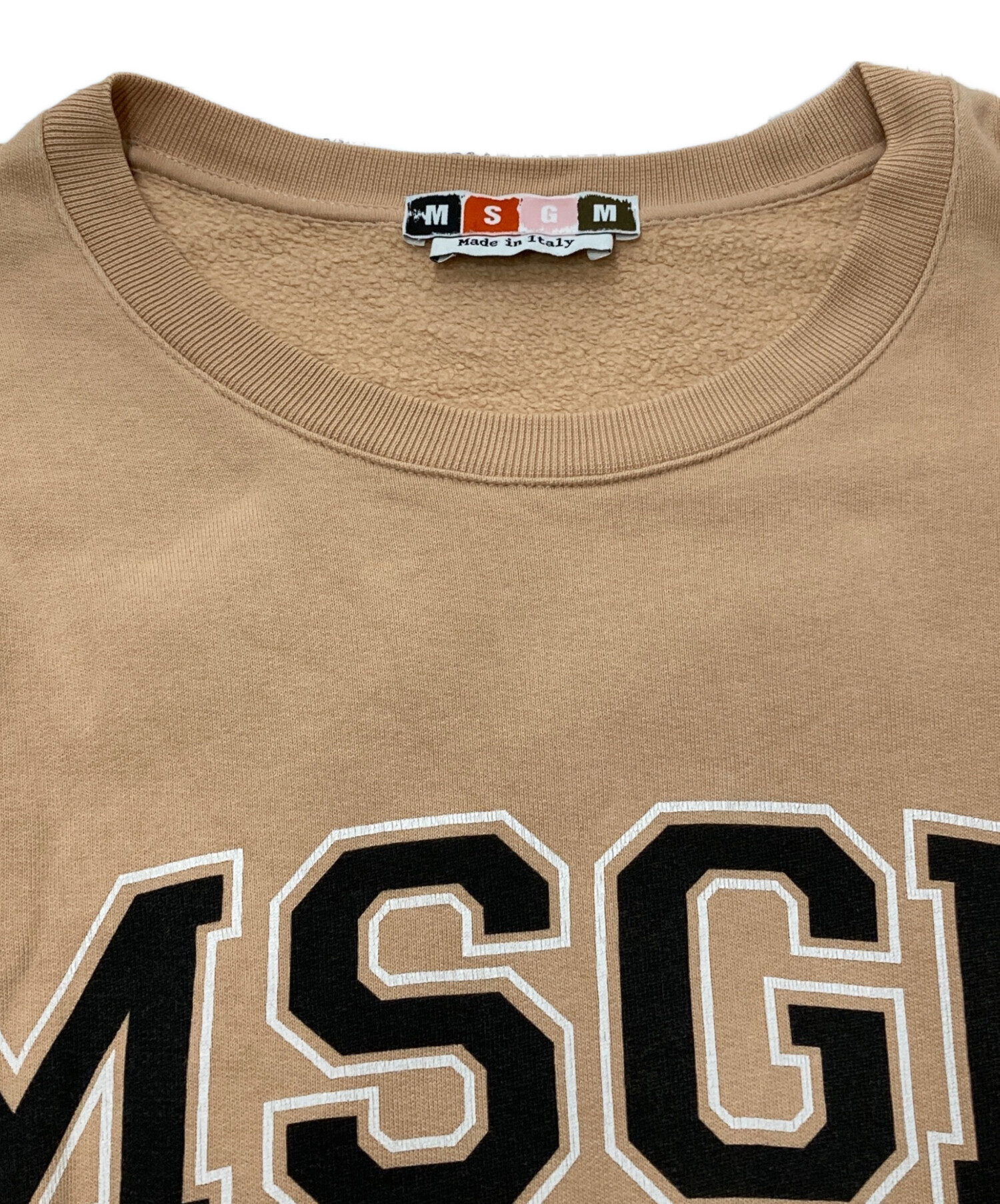 中古・古着通販】MSGM (エムエスジーエム) ロゴスウェット ベージュ