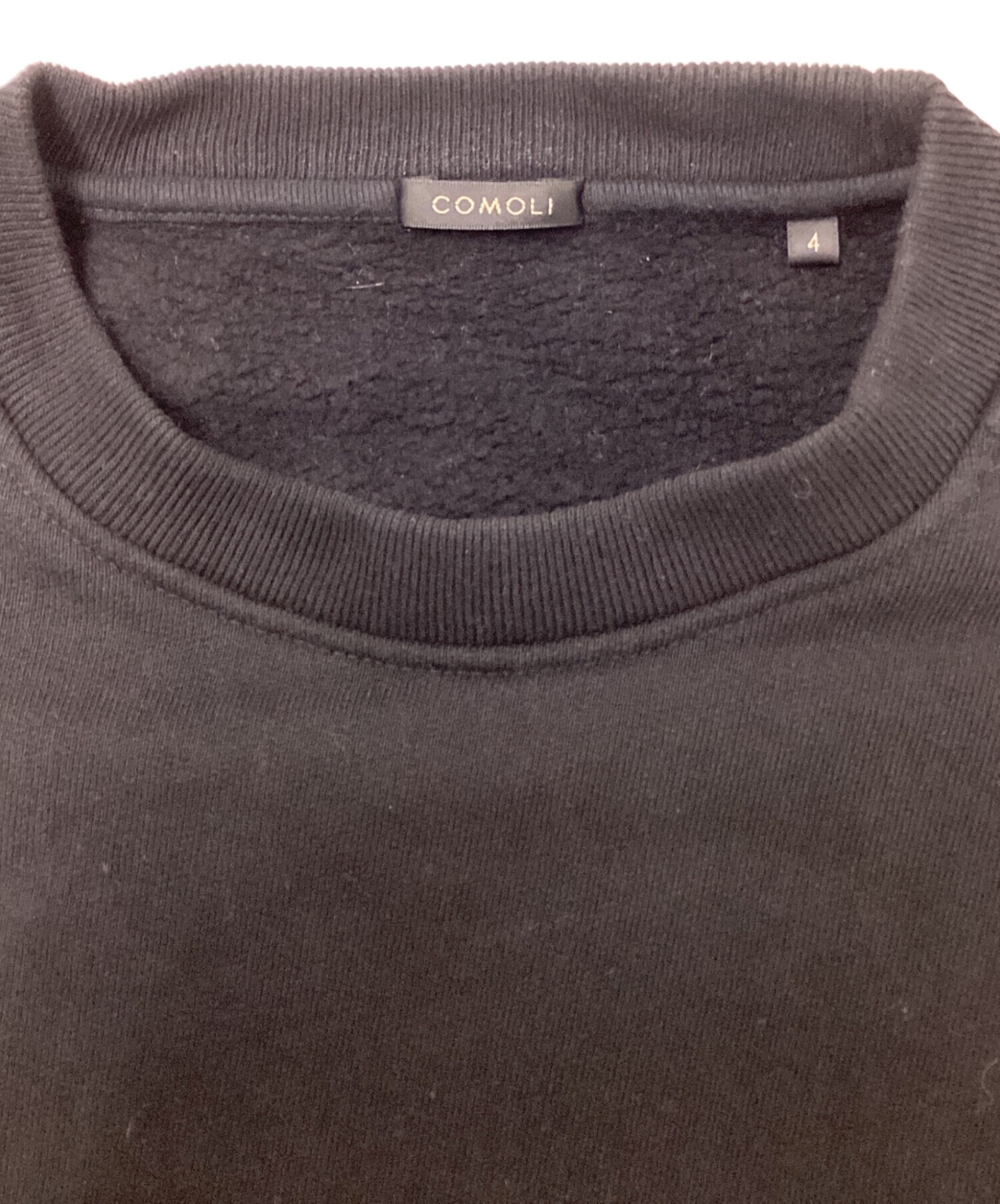 中古・古着通販】COMOLI (コモリ) コットン裏毛クルーネック ブラック