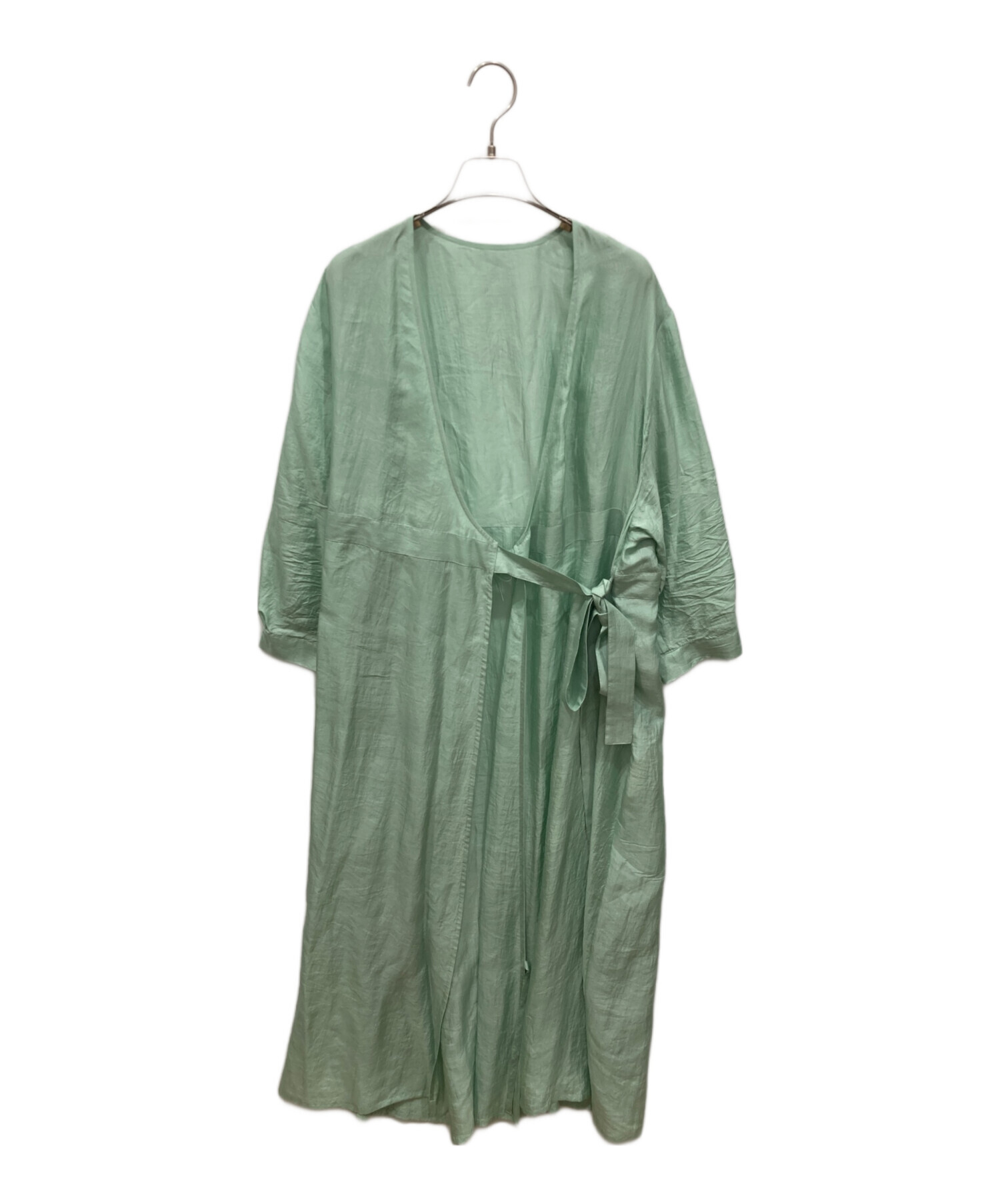 中古・古着通販】uryya (ユライヤ) Silk Cachecoeur Dress グリーン