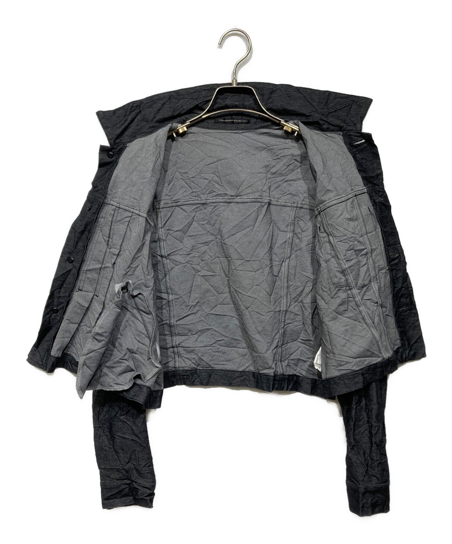 中古・古着通販】Y's (ワイズ) シワ加工クロップドジャケット ブラック