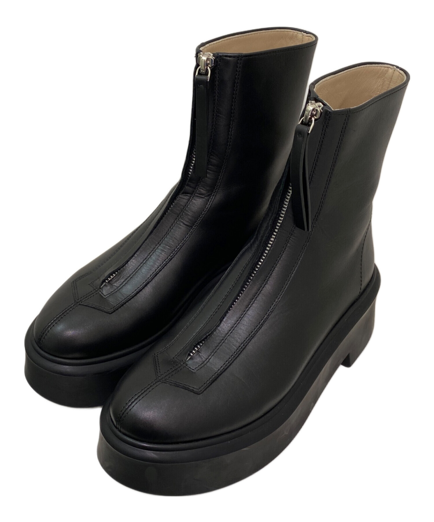 THE ROW ザ　ロウ ブーツ レディース 【古着】【中古】 中古・古着通販】THE ROW (ザ ロウ) ZIPPED BOOT ブラック サイズ:36