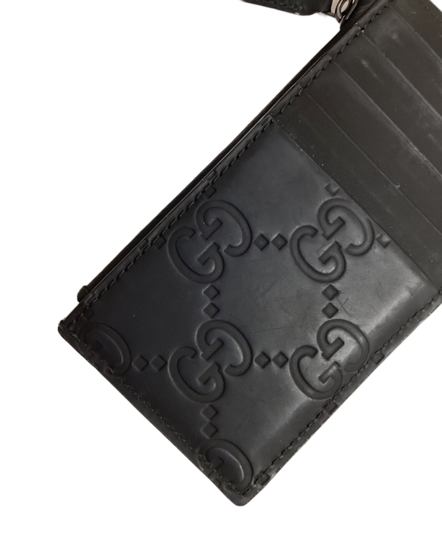 中古・古着通販】GUCCI (グッチ) GGラバーエフェクト ジップカード