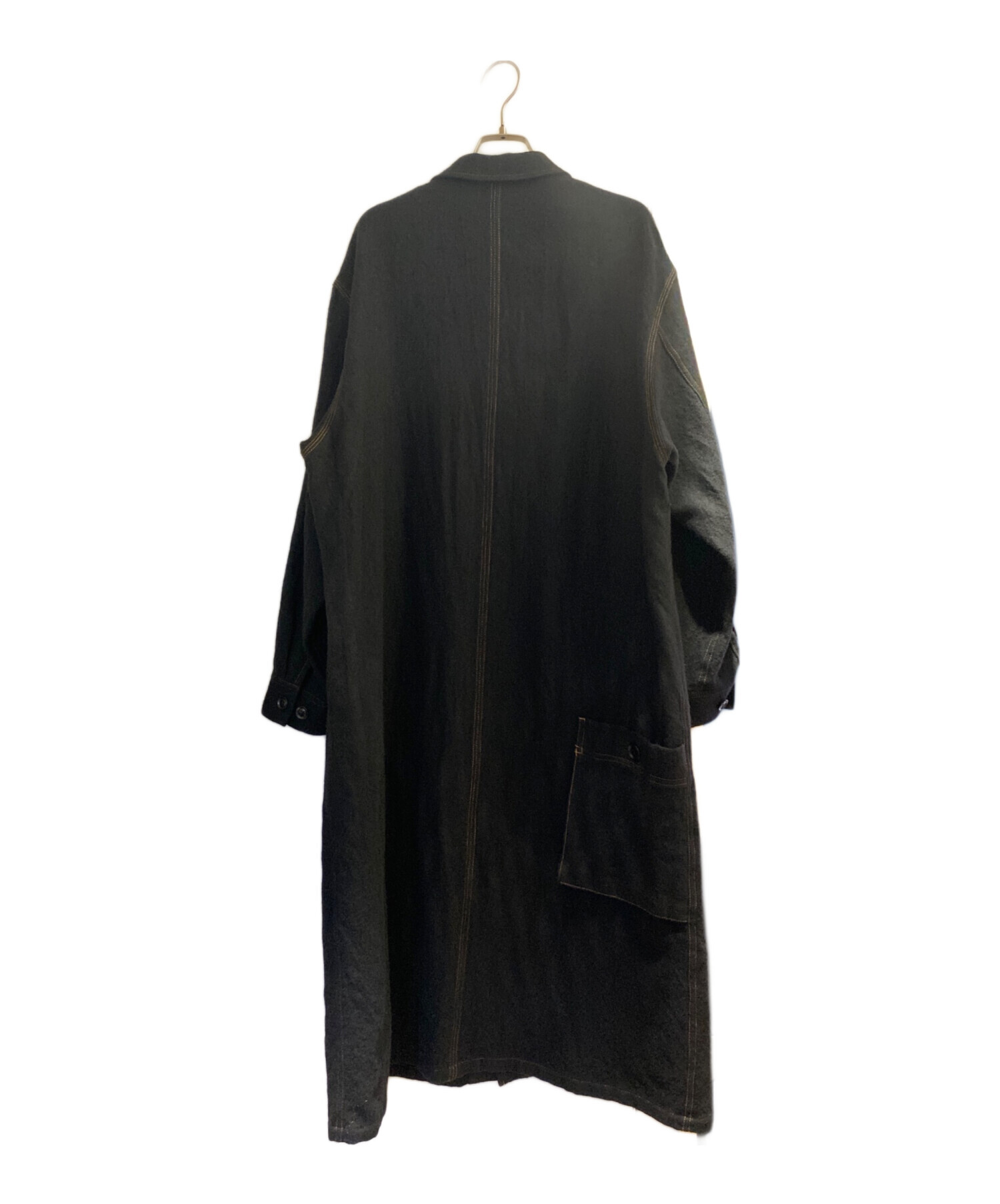 中古・古着通販】Y's (ワイズ) 縮絨ドレスワンピース ブラック サイズ